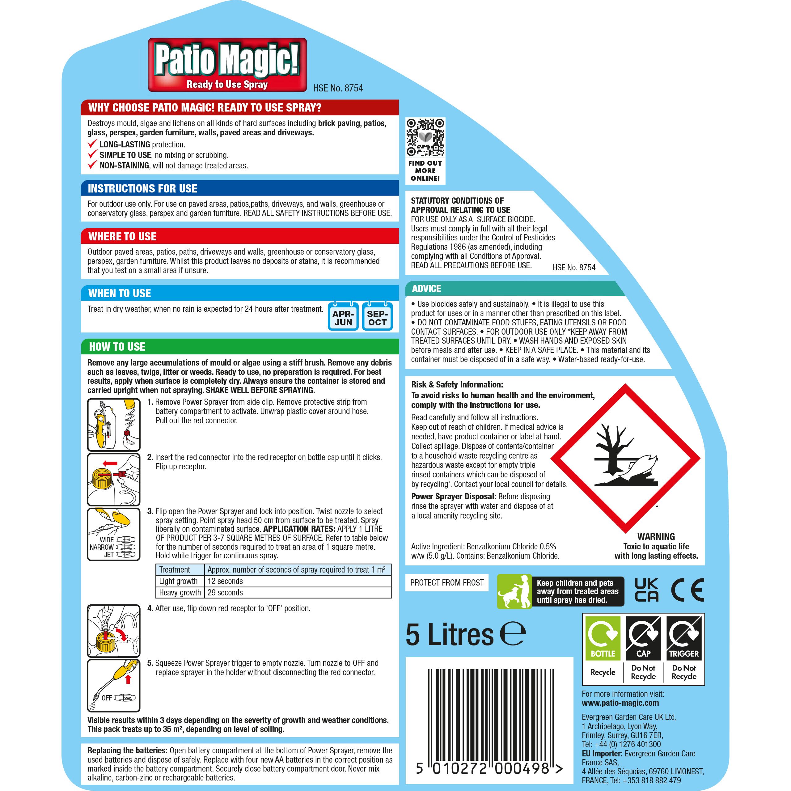Patio Magic Power General purpose Patio cleaner, 5L
