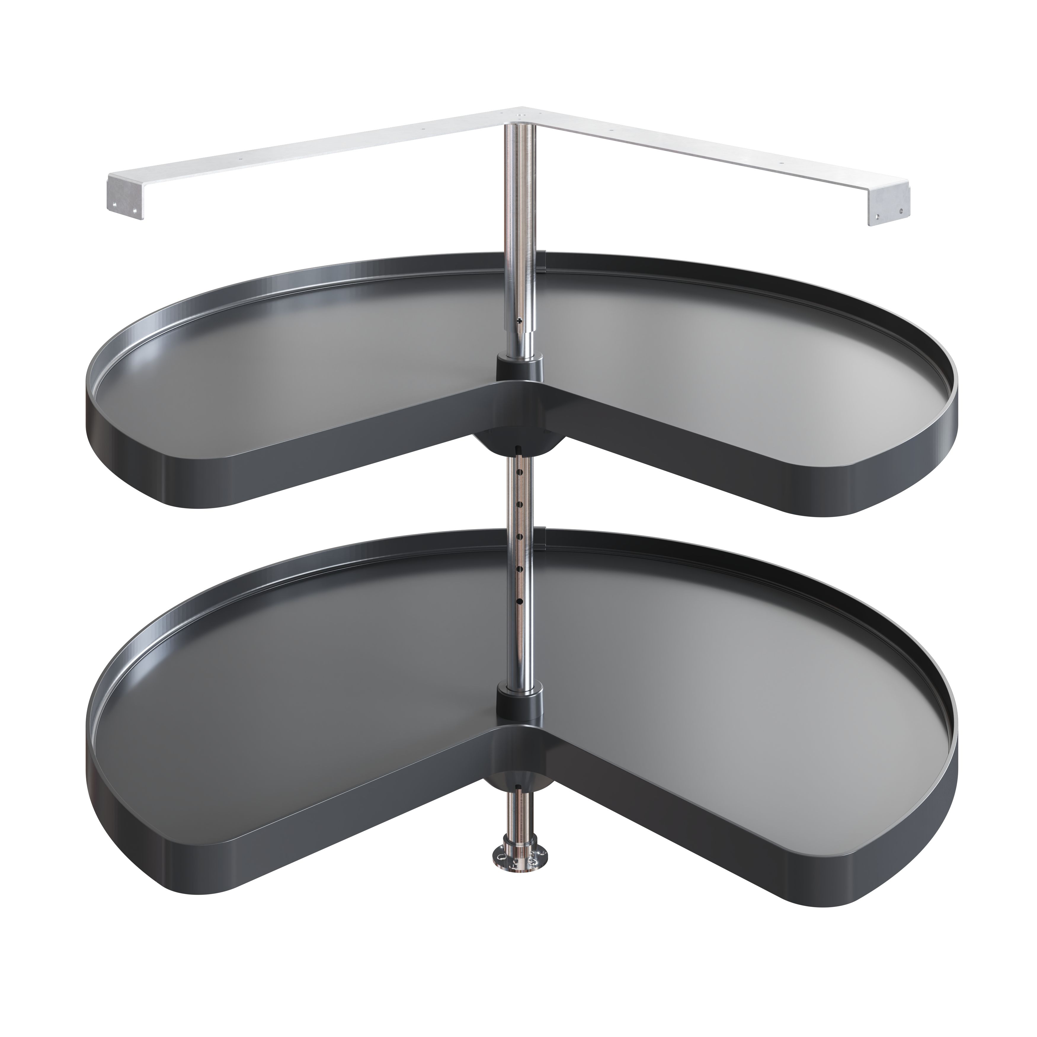 Pebre Grey Three quarter Corner cabinet carousel, (W)824mm