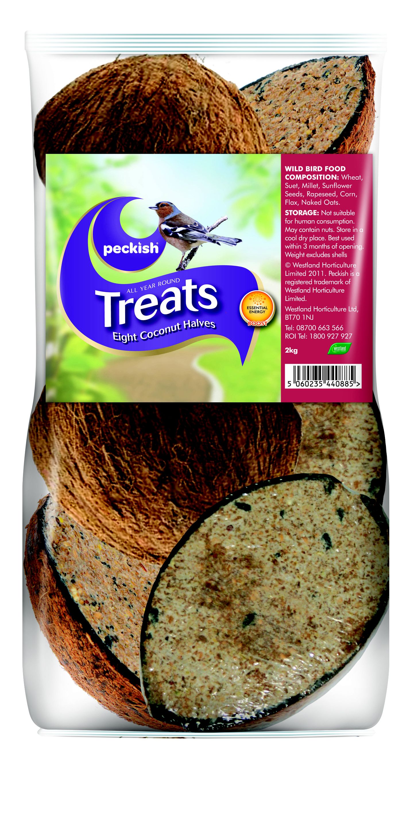 Peckish Coconut shell treat 1.4kg, Pack of 4 | DIY at B&Q