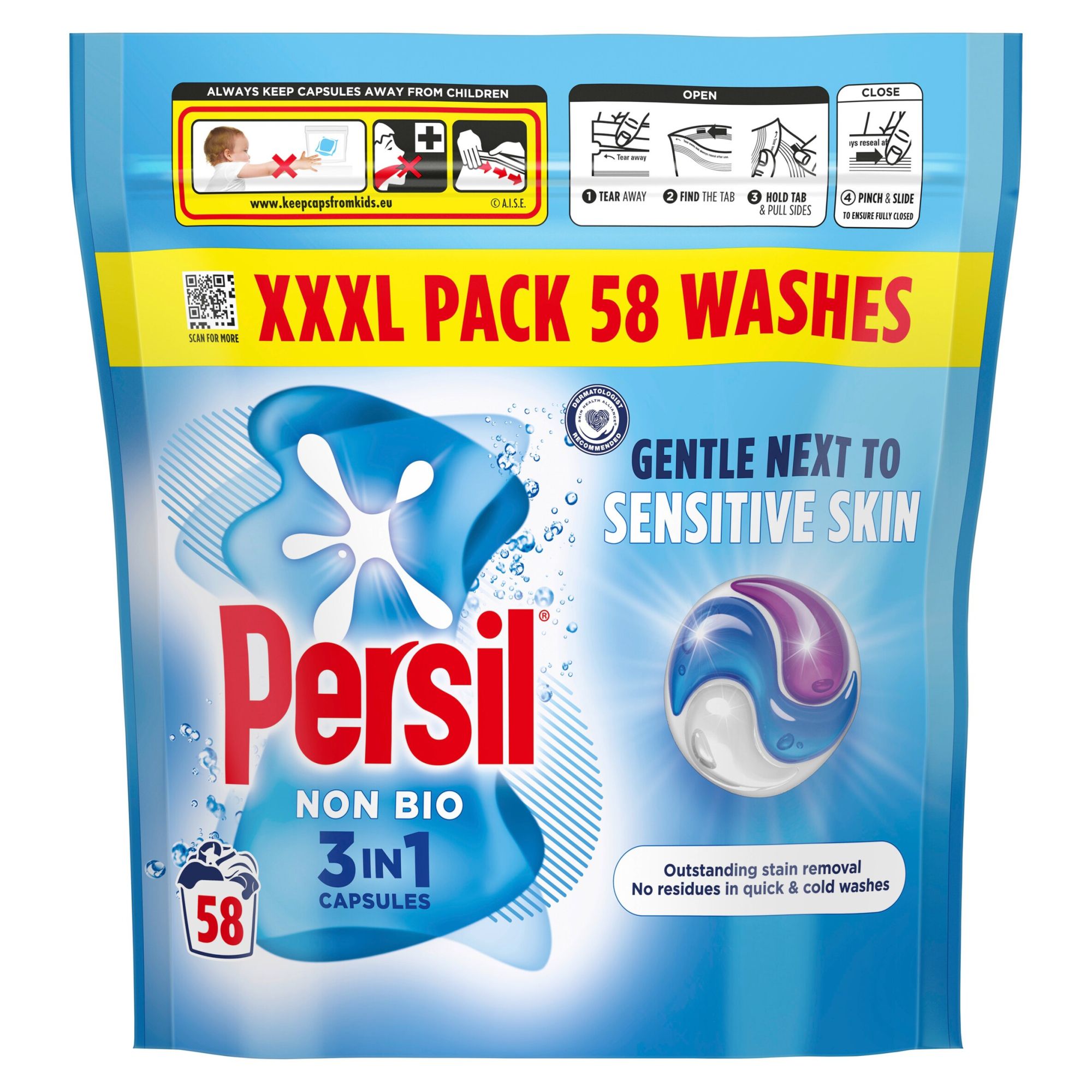 Persil Non Bio 3-in-1 XXXL pack Washing capsules, 58W