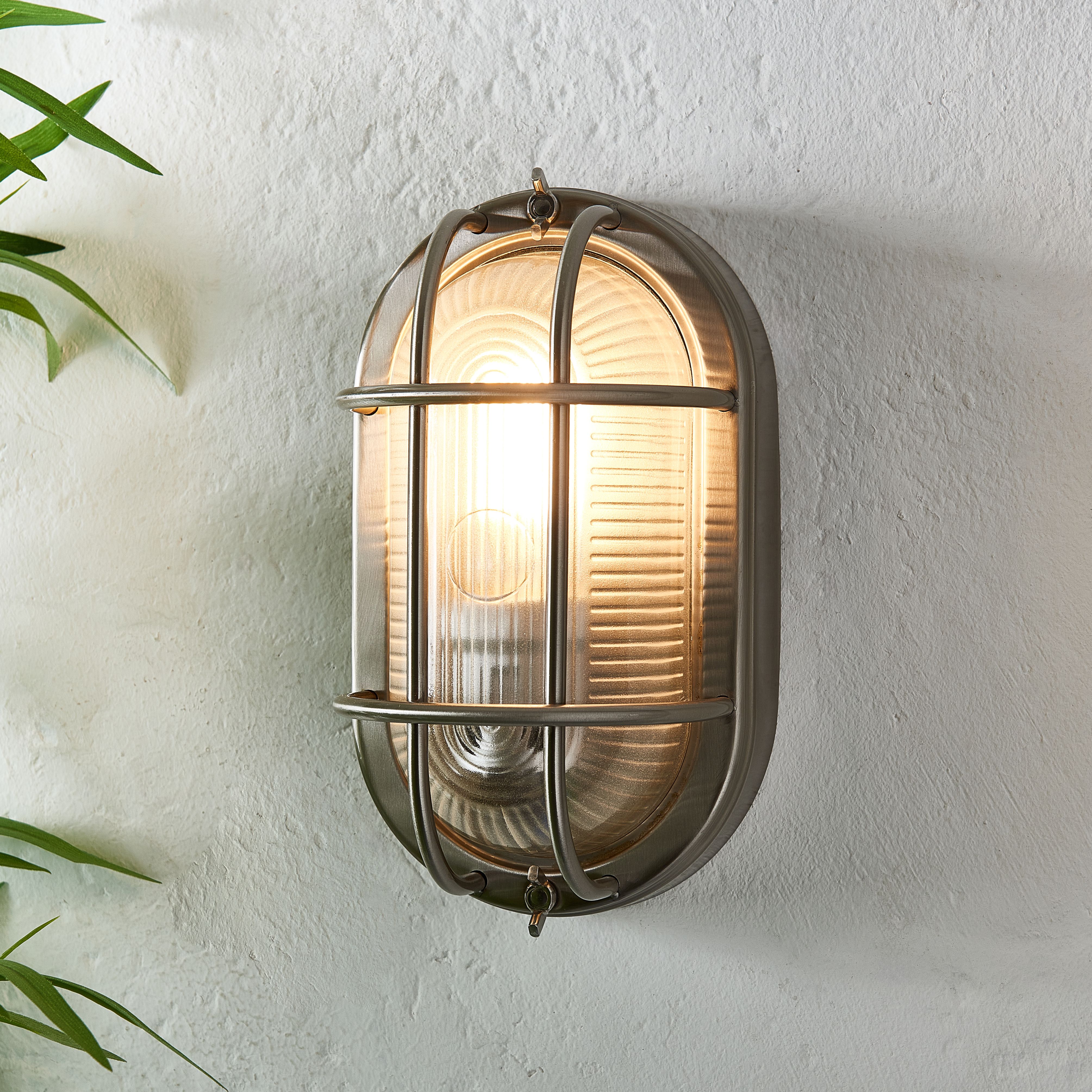 Perth Fixed Stainless steel effect Mains-powered Indoor & outdoor ...