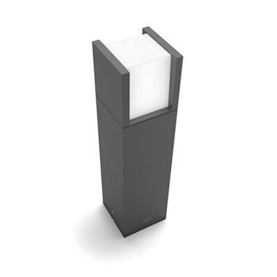 Philips Arbour Anthracite Mains-powered 1 lamp LED Outdoor Post light ...