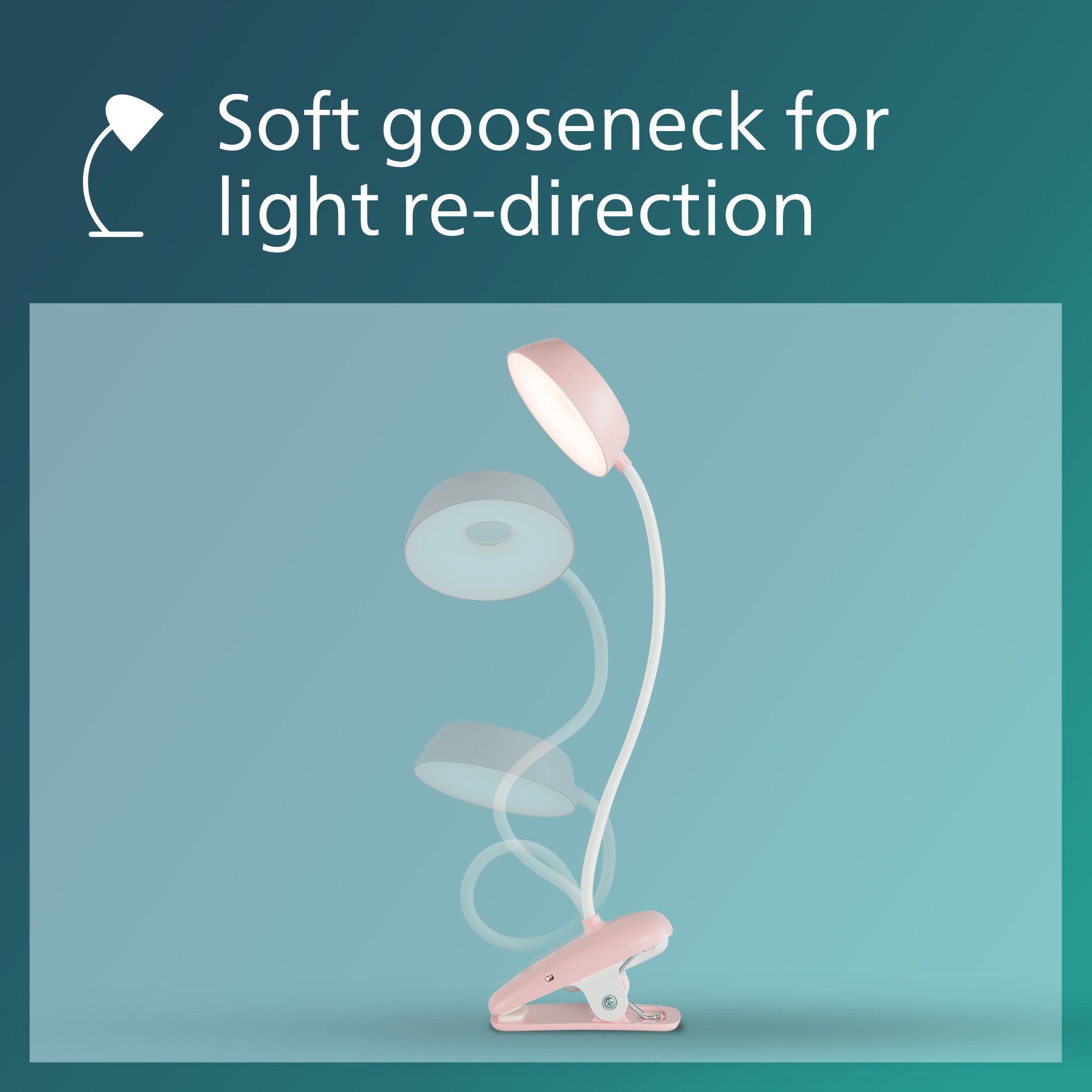 Philips Donut Clip Oval Matt White Clip-on desk lamp