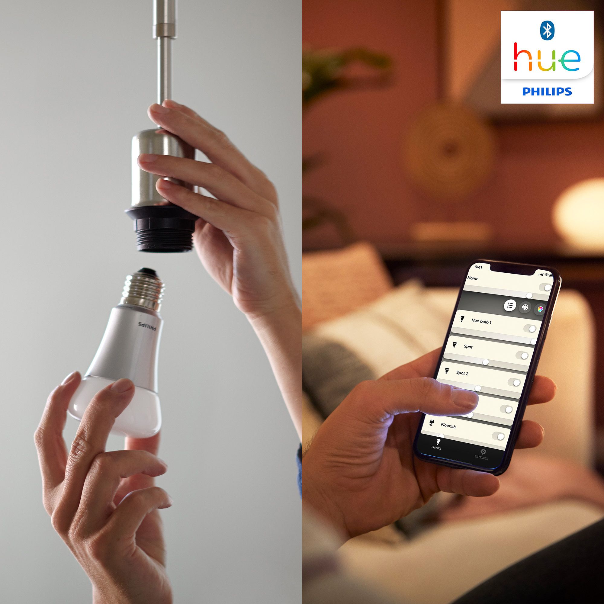Philips Hue E27 60W LED Warm white Classic Dimmable Light bulb