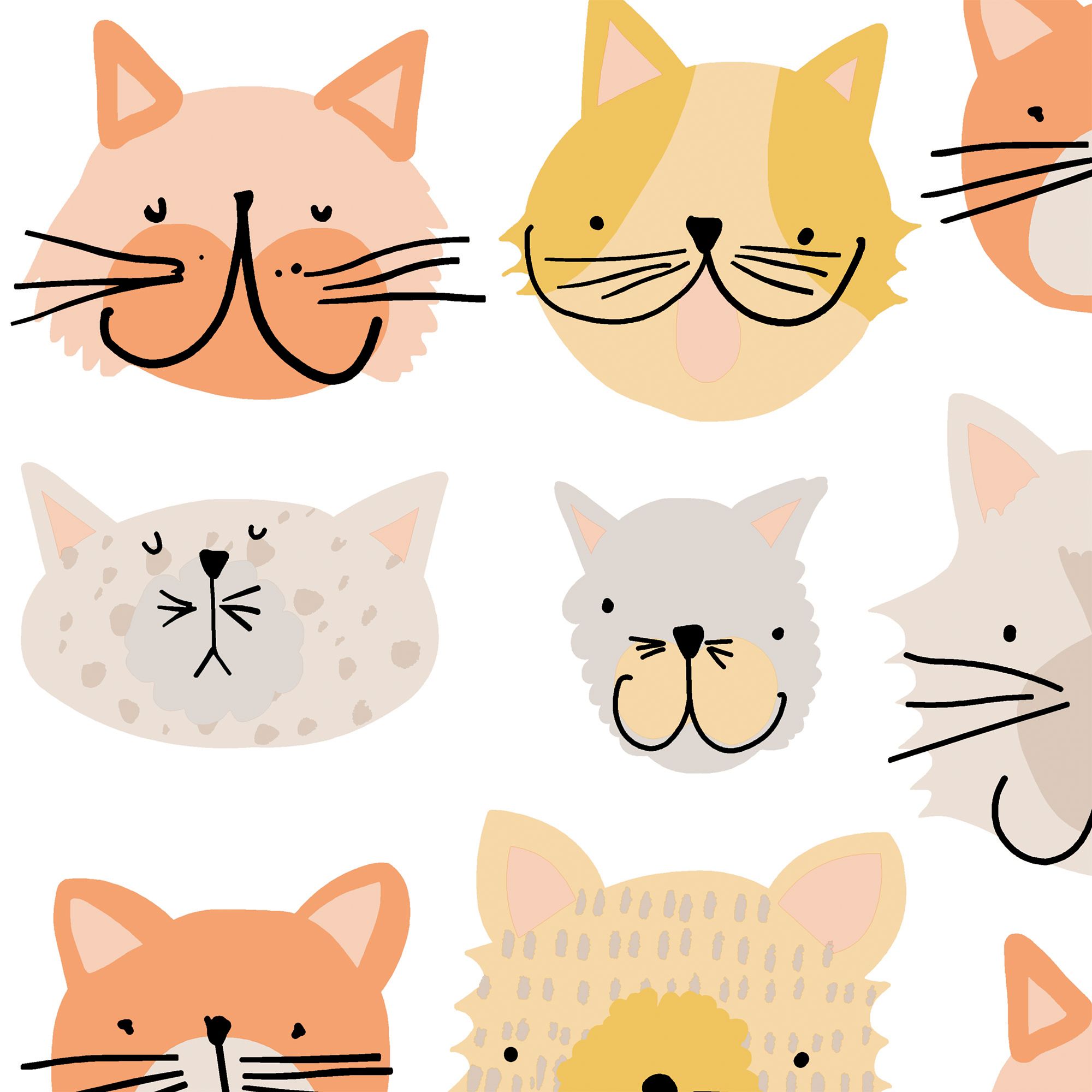 Picris Multicolour Cartoon cats Smooth Wallpaper