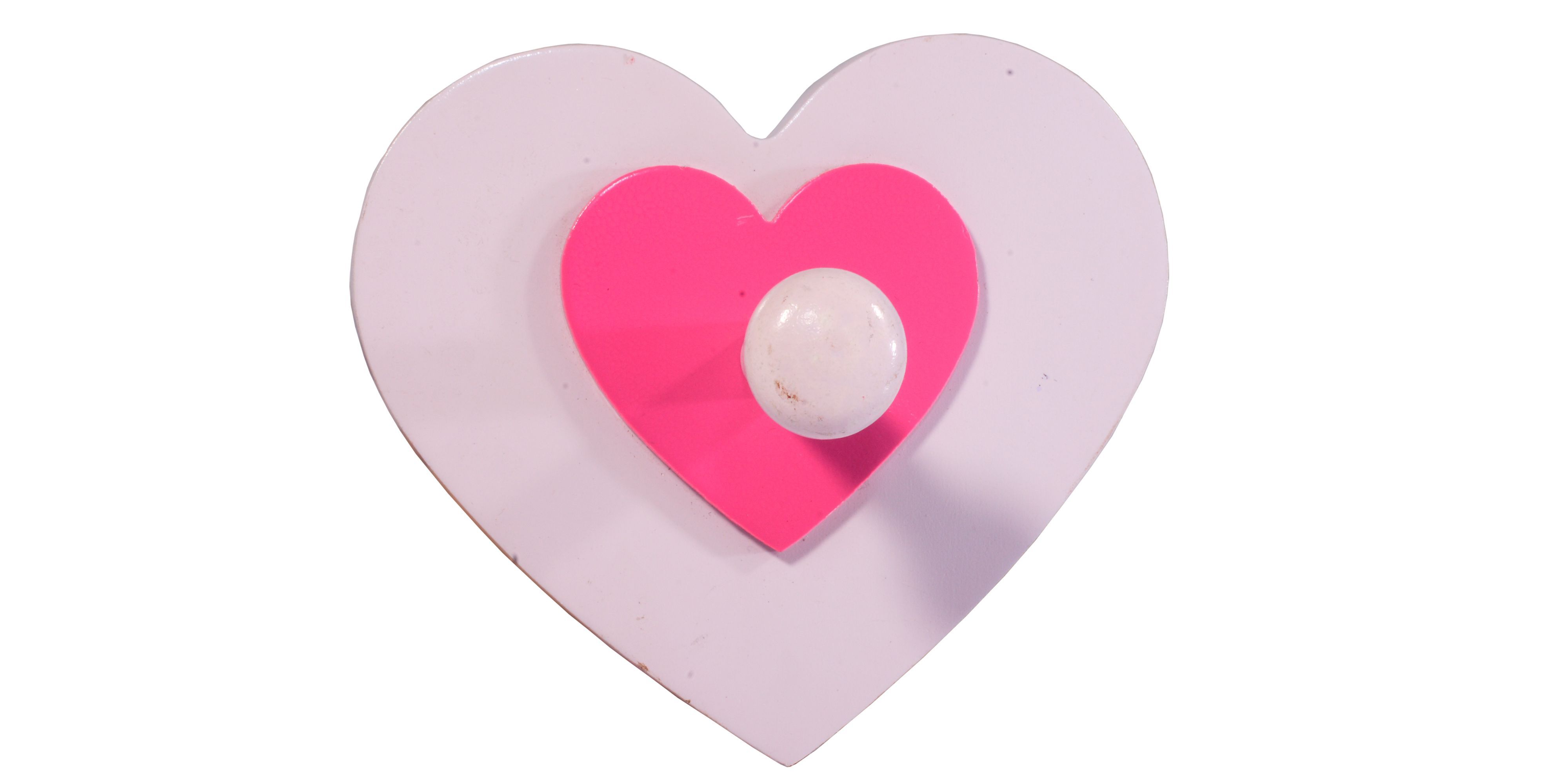 Pink Heart 1 Hook rail, (L)125mm (H)15mm | DIY at B&Q