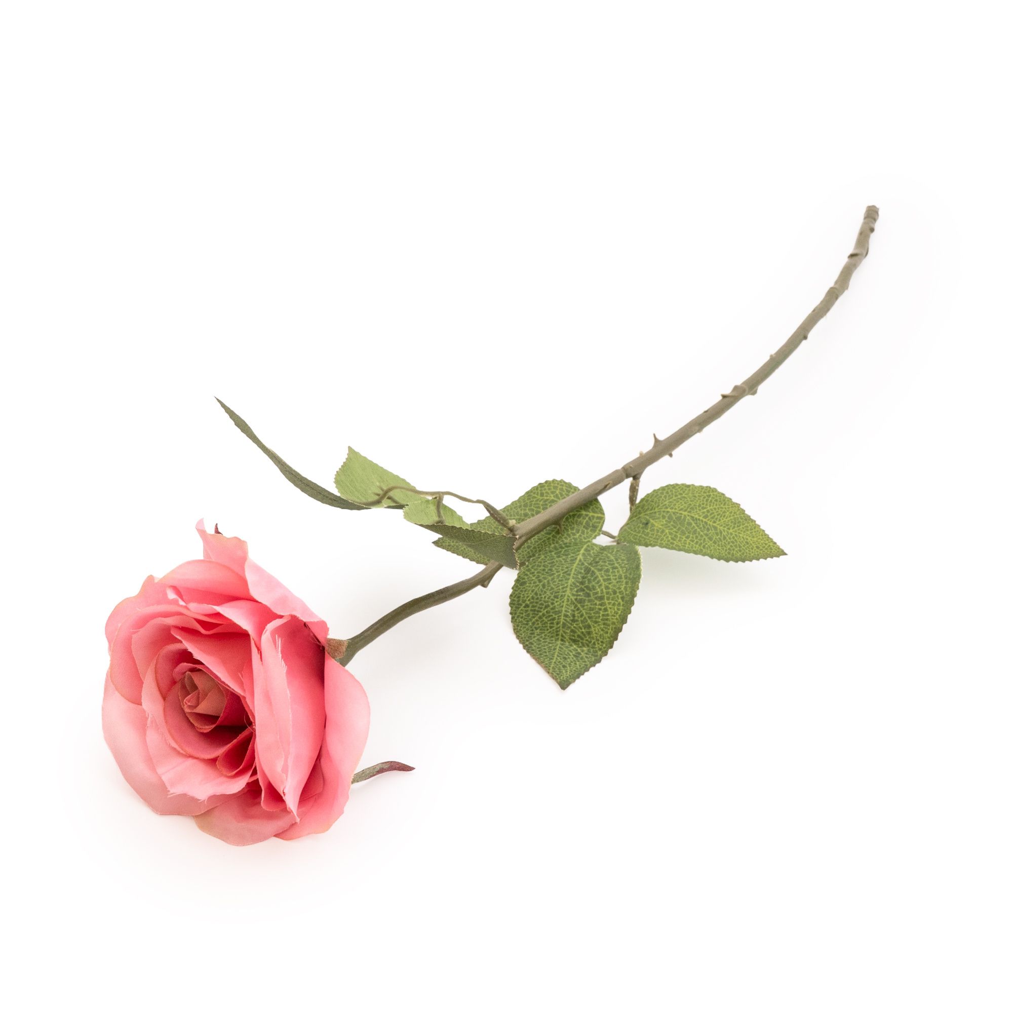 Pink Rose Single stem Artificial flower | DIY at B&Q