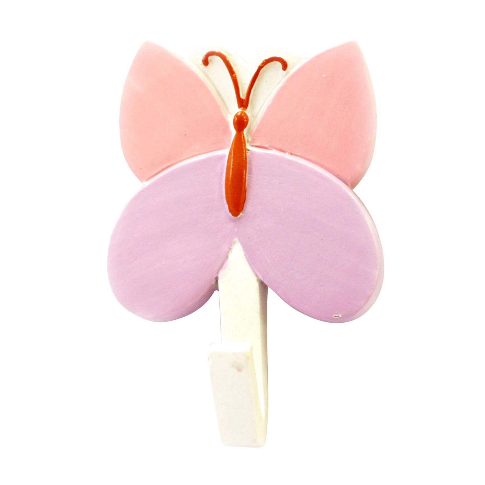 Pink & white Resin Hook (H)46mm (W)18mm at B&Q