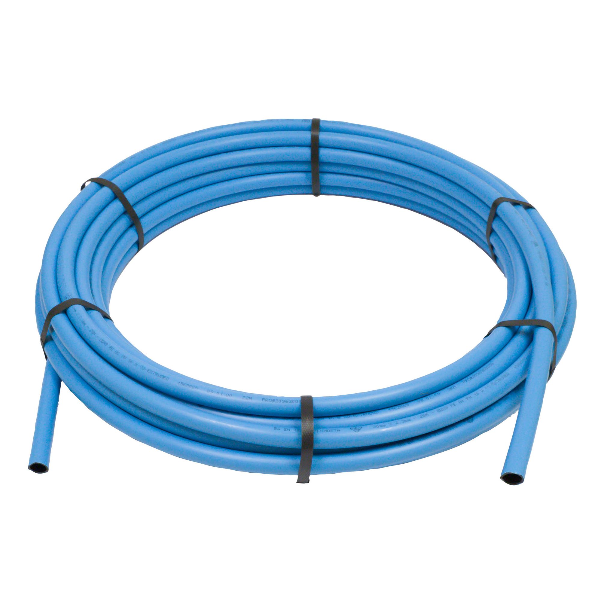 Pipelife Blue Polyethylene (PE) Push-fit Barrier pipe (L)25m (Dia)25mm ...