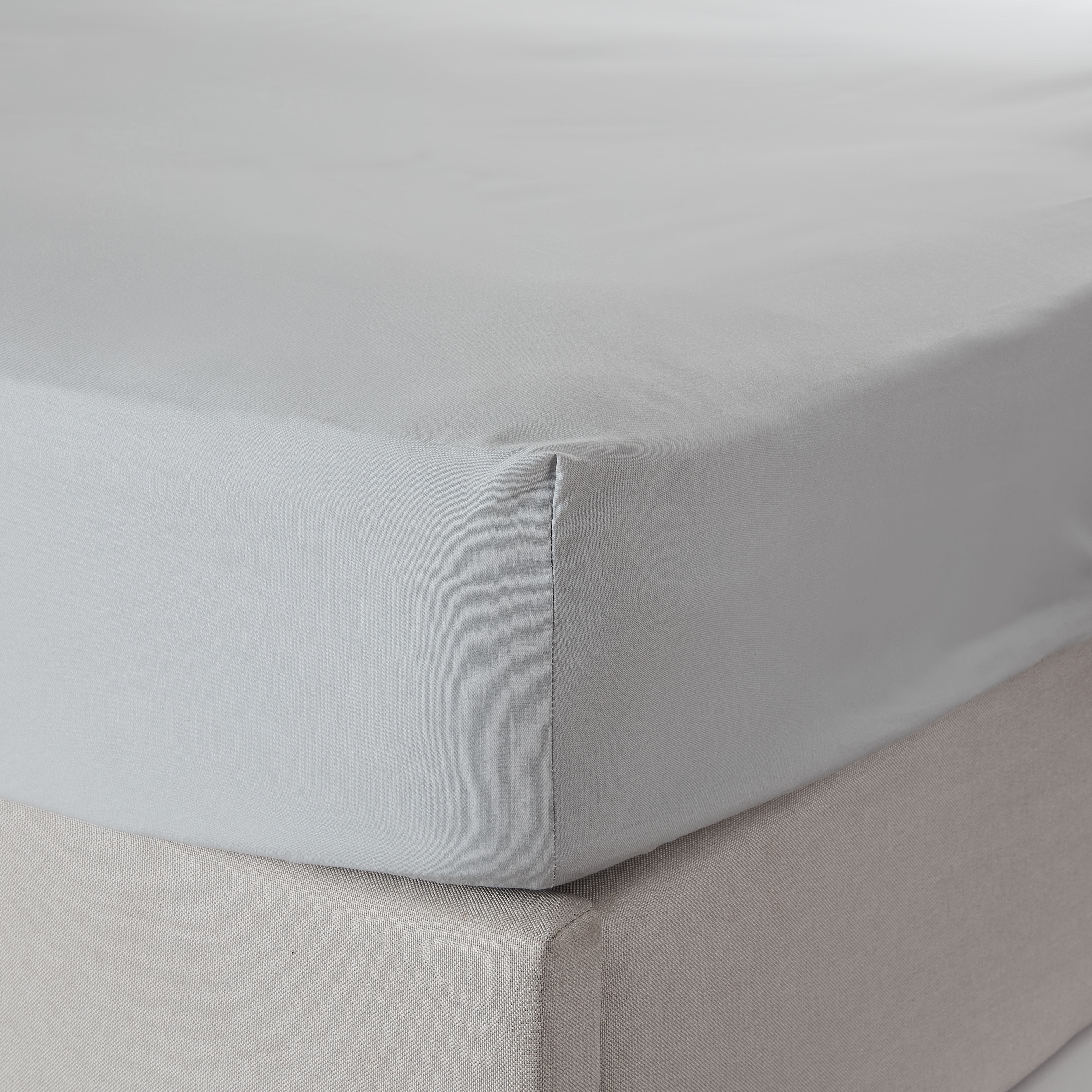 Plain Grey Single Fitted sheet Available for Click + Collect