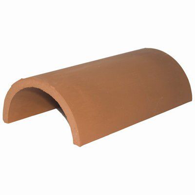 PLAIN HLF RND RIDGE TILE TERRA 9X | DIY at B&Q