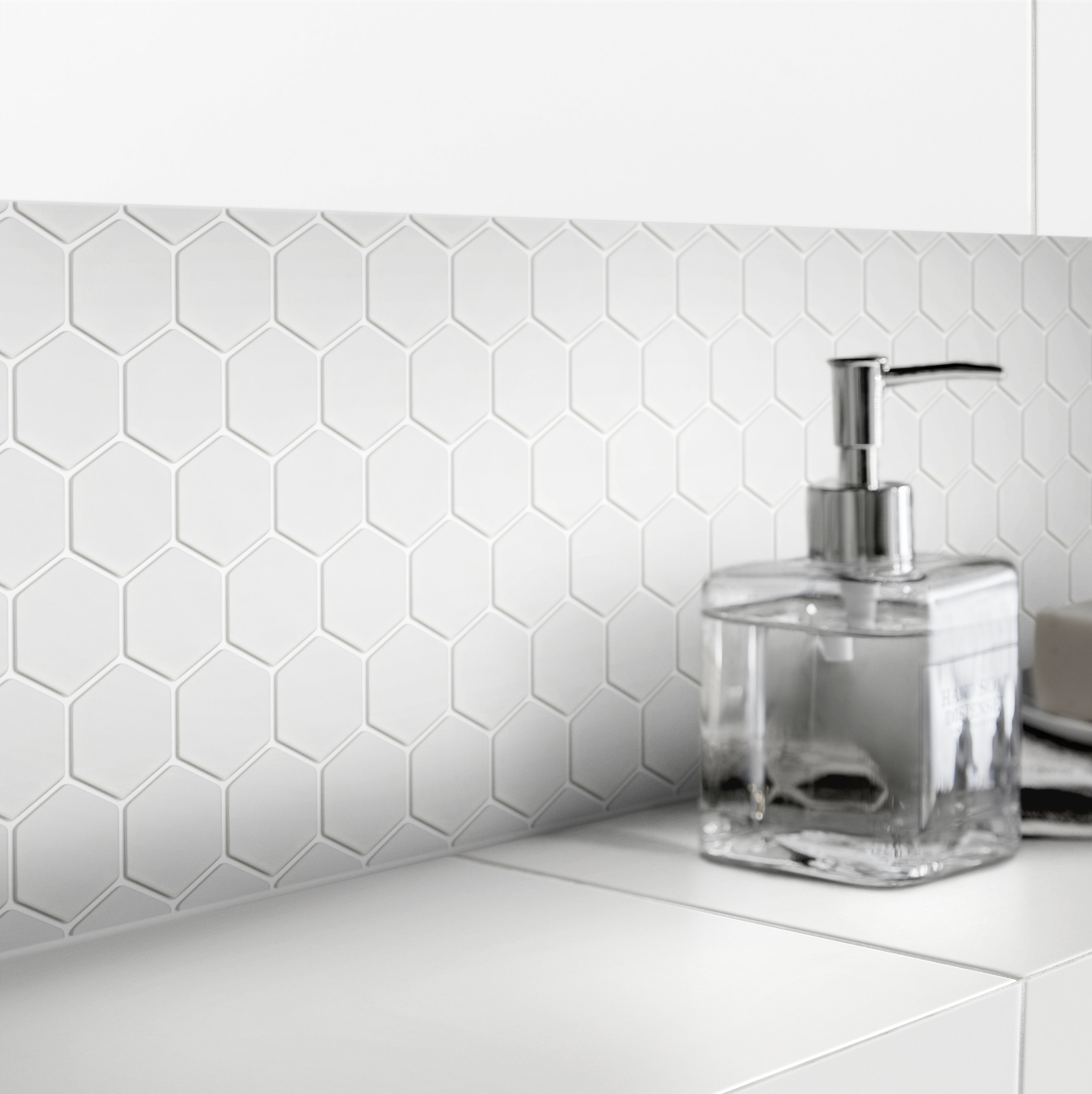 Plain White Frosted Matt Glass effect Plain Glass Mosaic tile sheet, (L ...