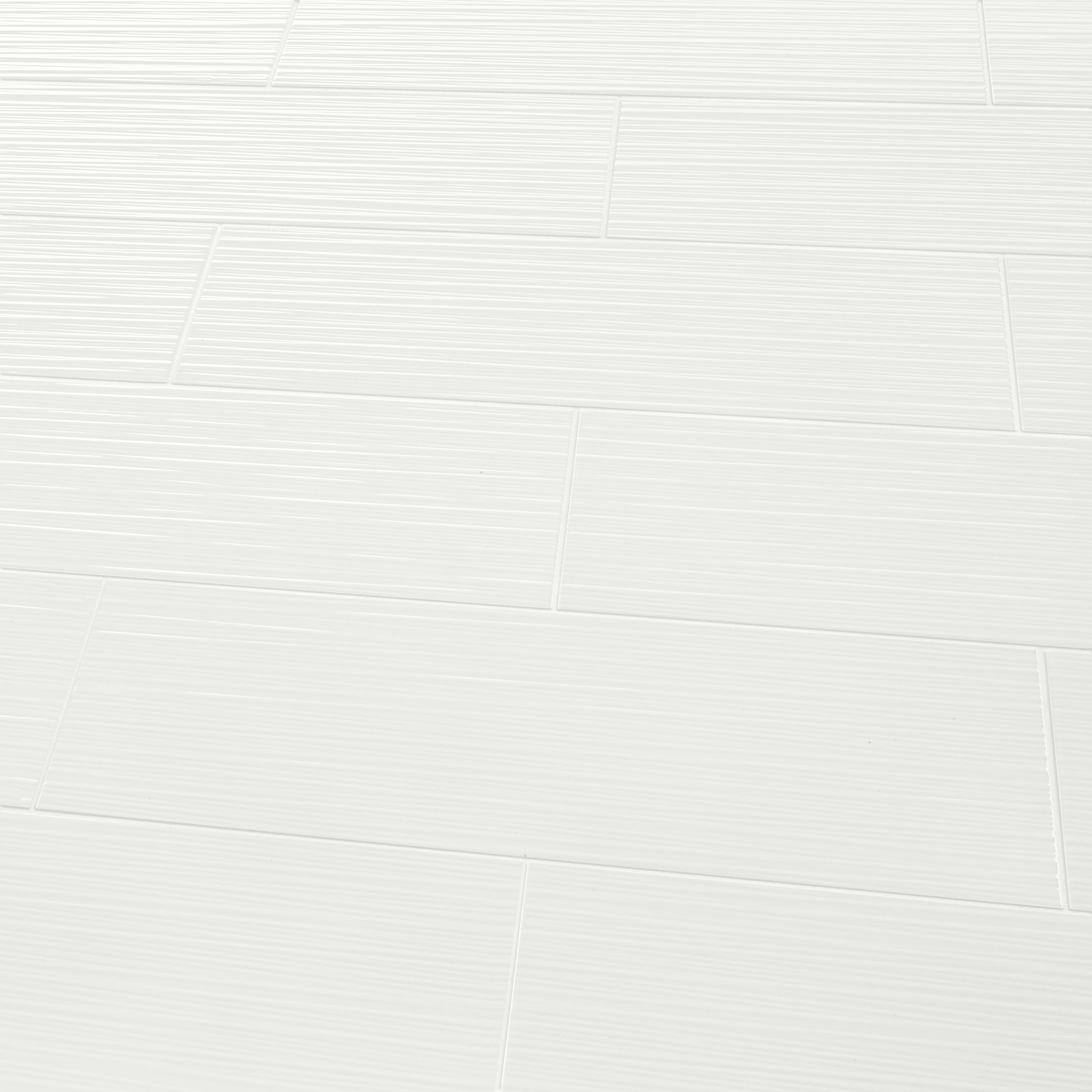Plain White Gloss Thin line Embossed Ceramic Indoor Wall Tile, Pack of ...