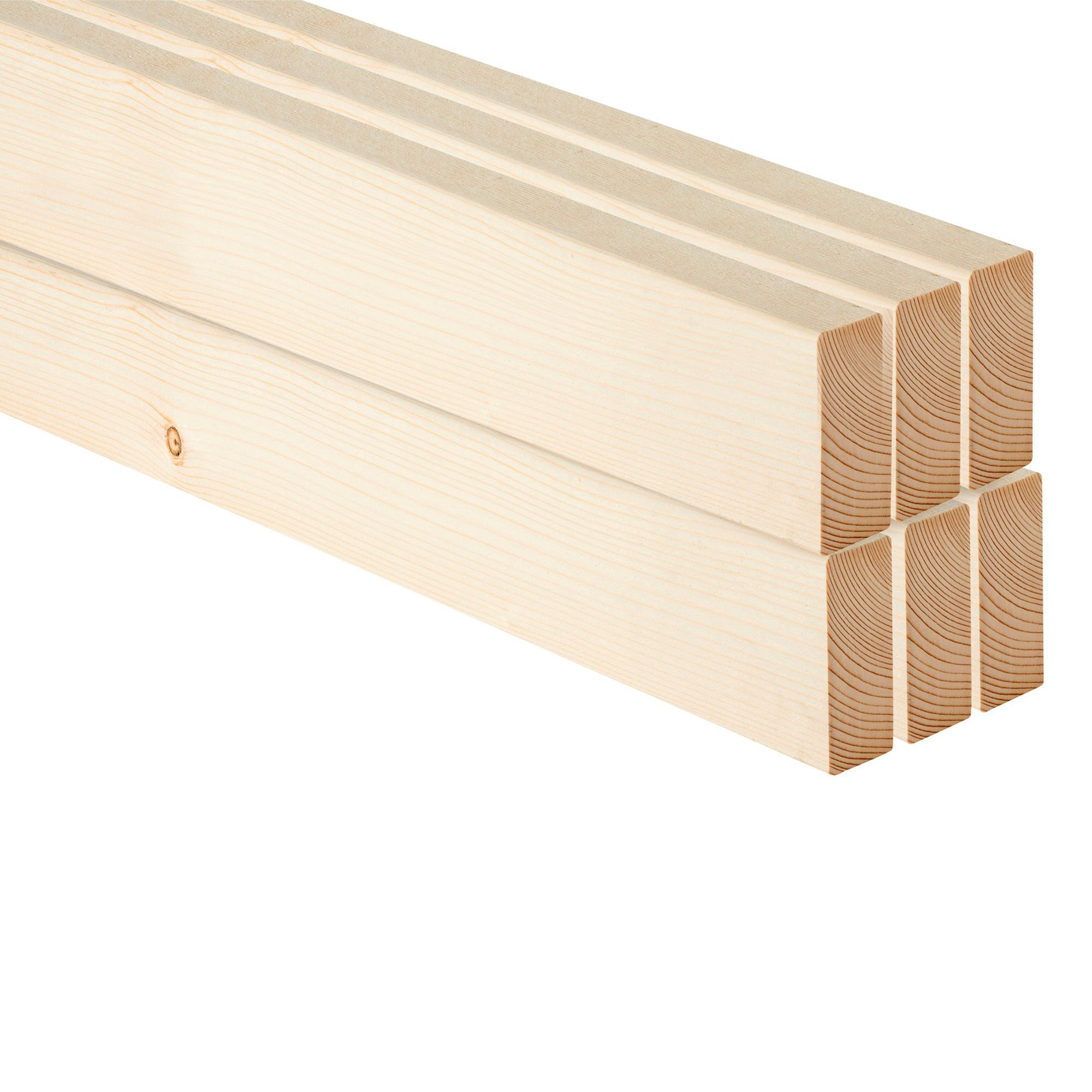 Planed Round edge CLS timber (L)2.4m (W)89mm (T)38mm, Pack of 6 | DIY ...