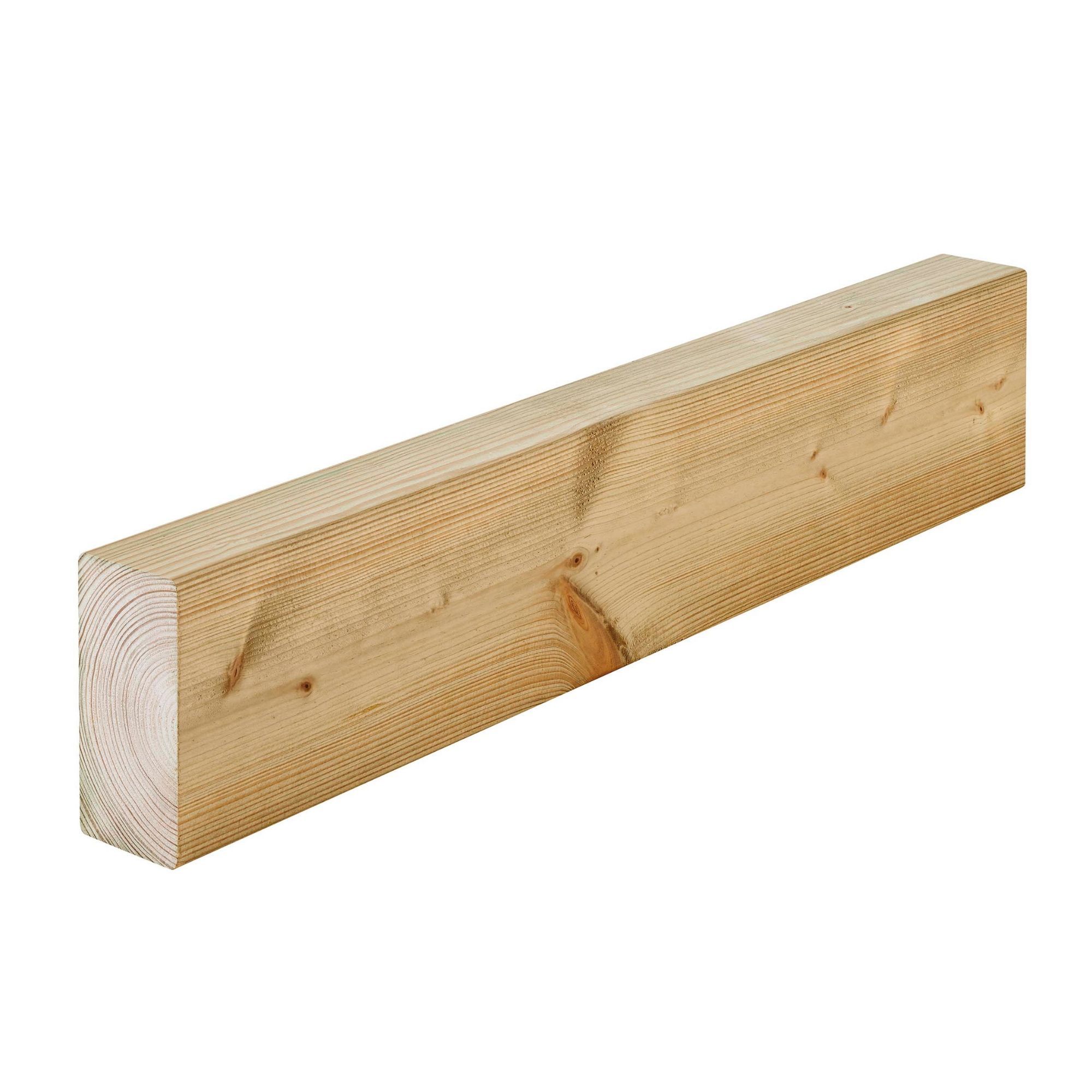 Planed Round edge Treated Whitewood spruce Stick timber (L)3m (W)95mm ...