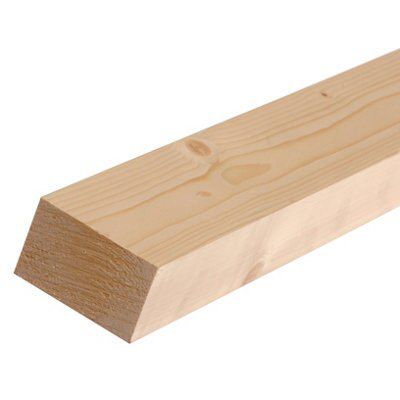 Planed square edge Spruce Stick timber (L)2.4m (W)96mm (T)34mm 247759 ...