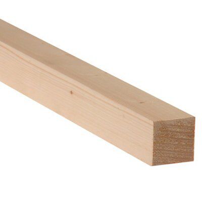 Planed square edge Stick timber (L)2.4m (W)34mm (T)34mm 263705, Pack of ...