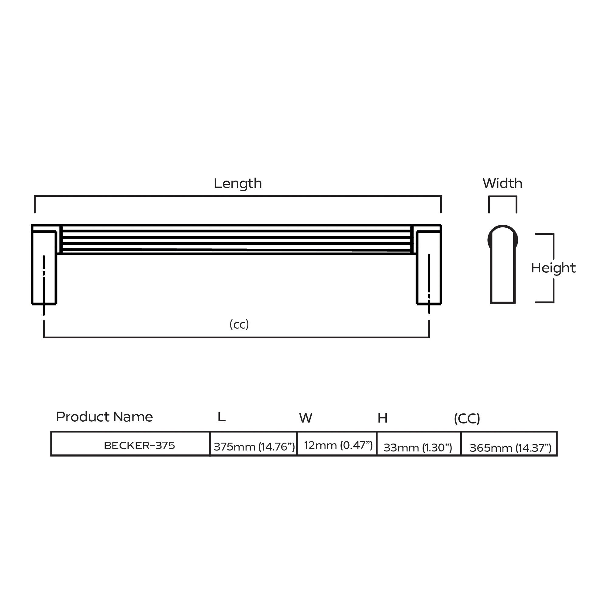 Plank Hardware Grooved Satin Stainless Steel Kitchen Cabinet D-shaped ...