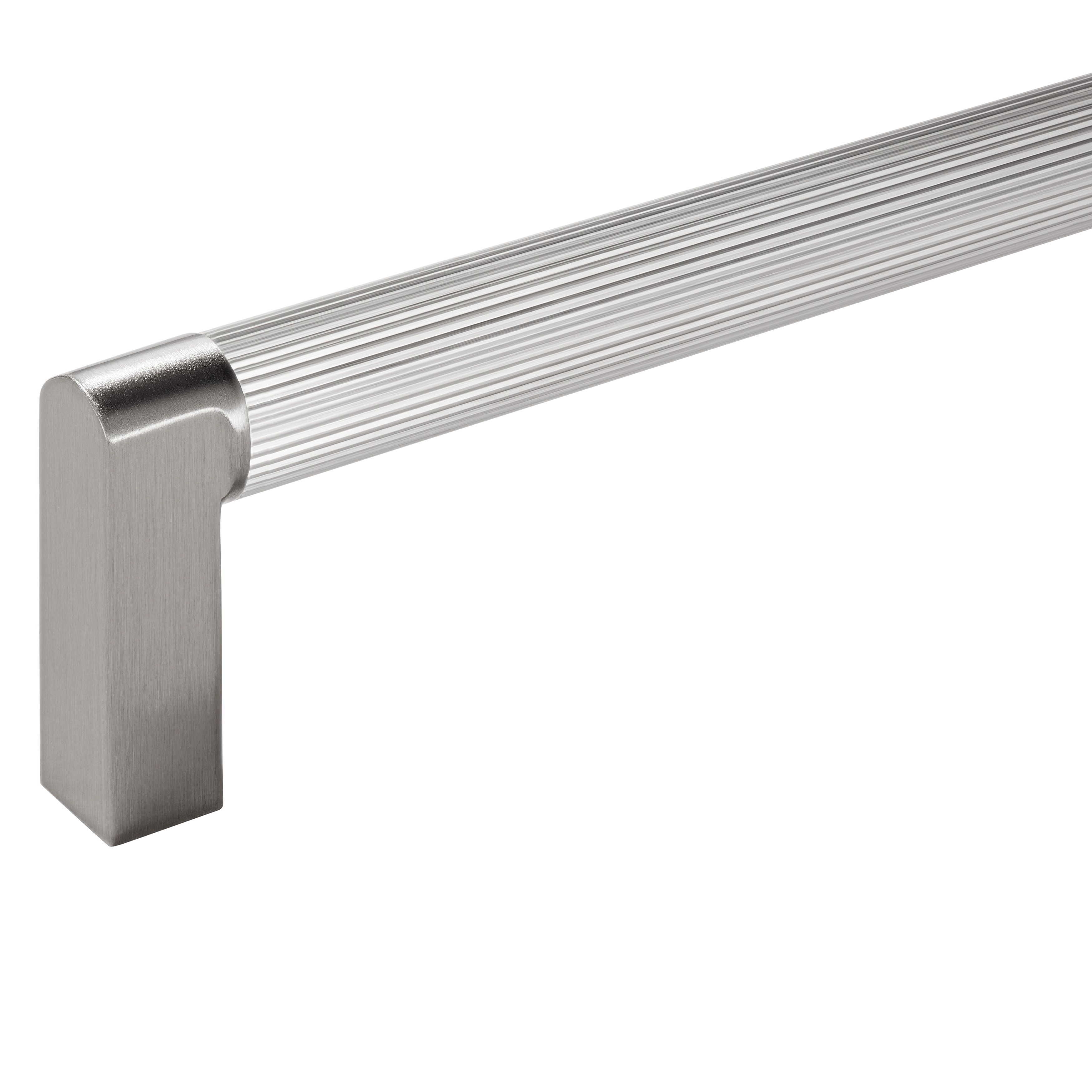 Plank Hardware Grooved Satin Stainless Steel Kitchen Cabinet D-shaped ...
