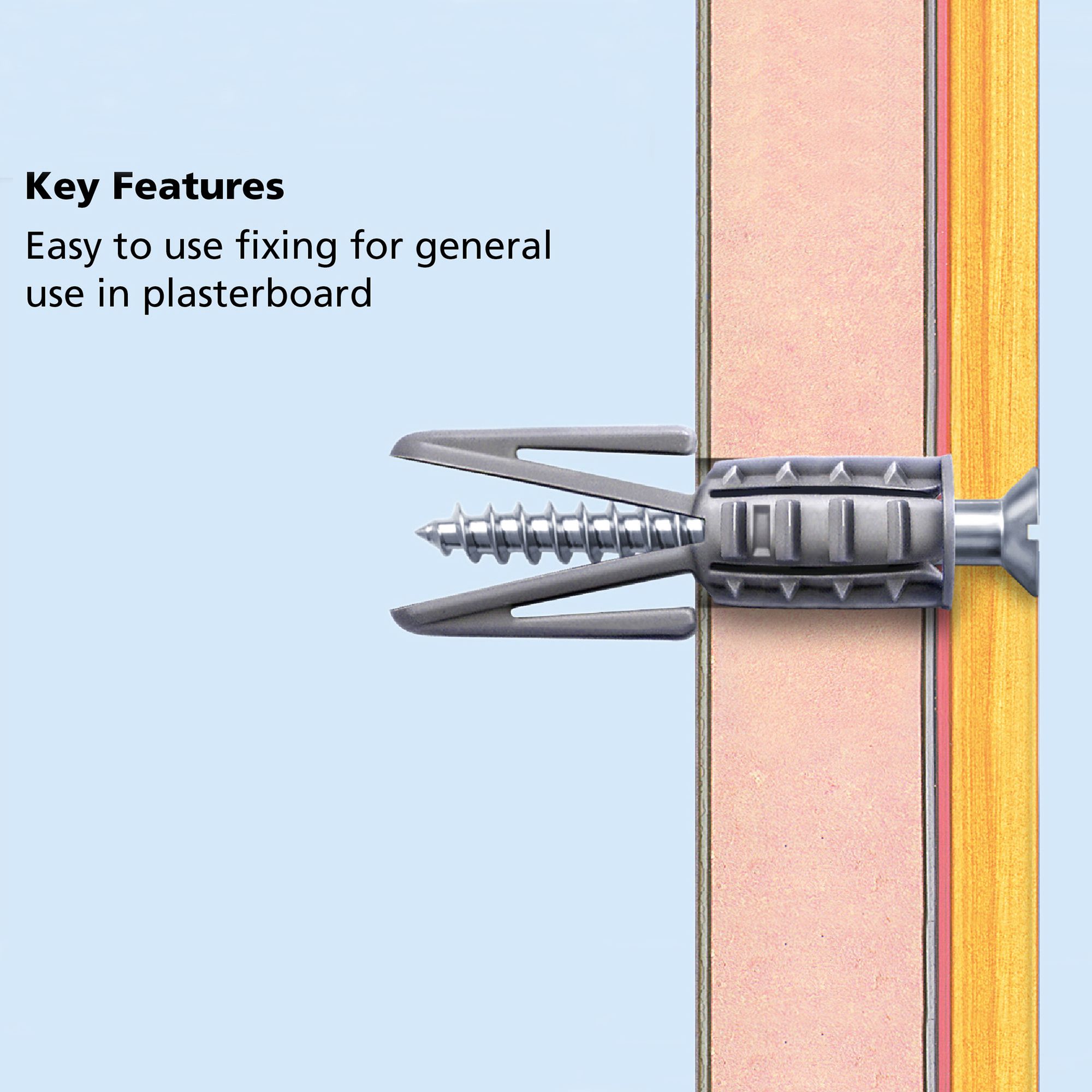Plasplugs High-tensile steel Countersunk Hollow wall anchor (Dia)7mm (L ...