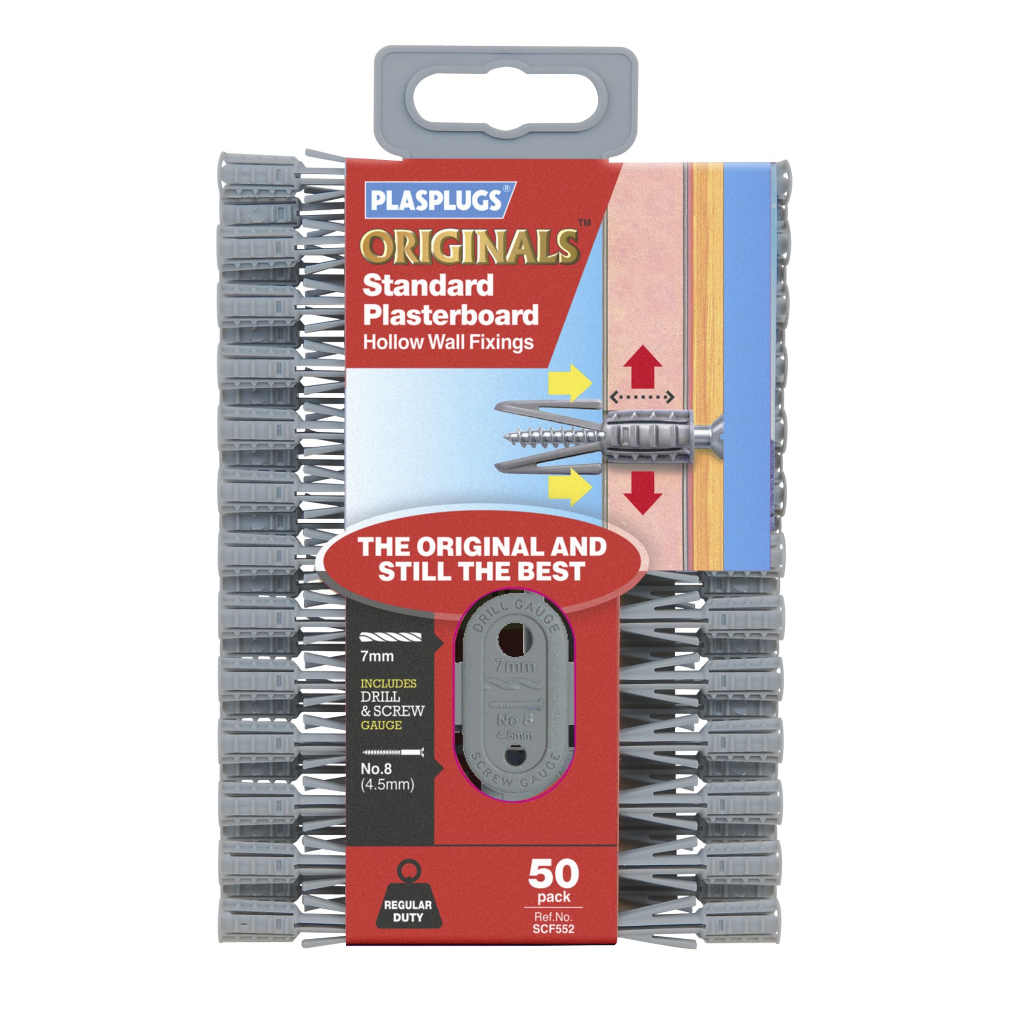 Plasplugs Originals Nylon Hollow wall anchor (Dia)7mm (L)36mm, Pack of 50