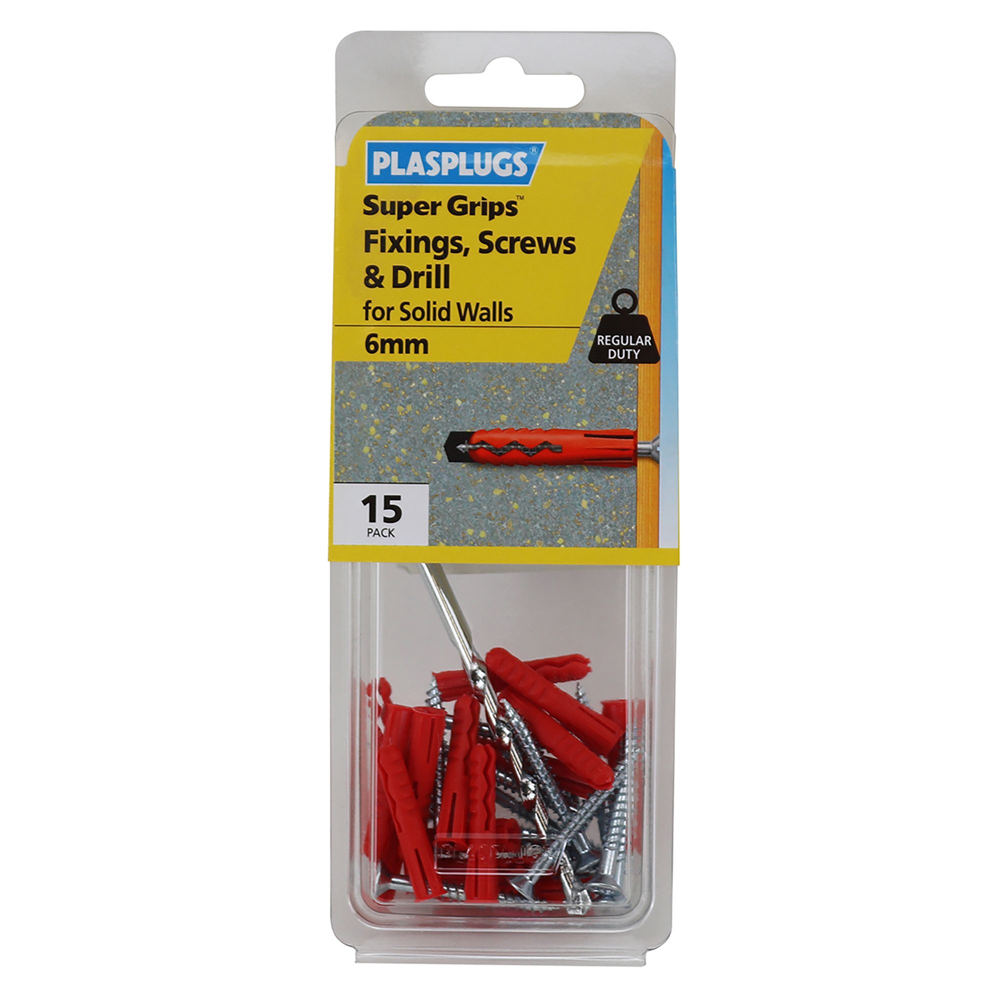 Plasplugs Super Grips PZ Red Multi-purpose screw & wall plug (Dia)6mm ...