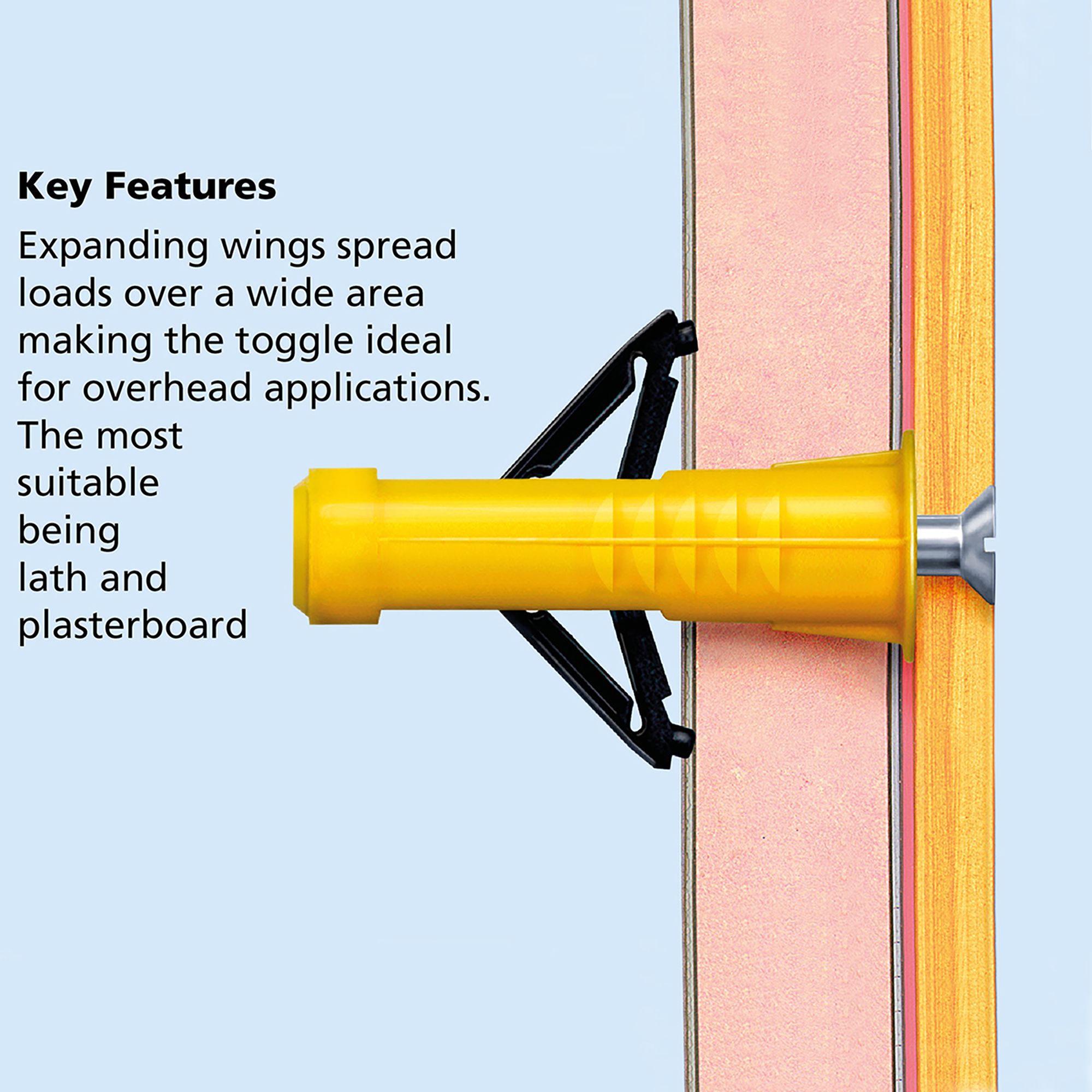 Plasplugs Super toggle High-tensile steel Countersunk Hollow wall ...