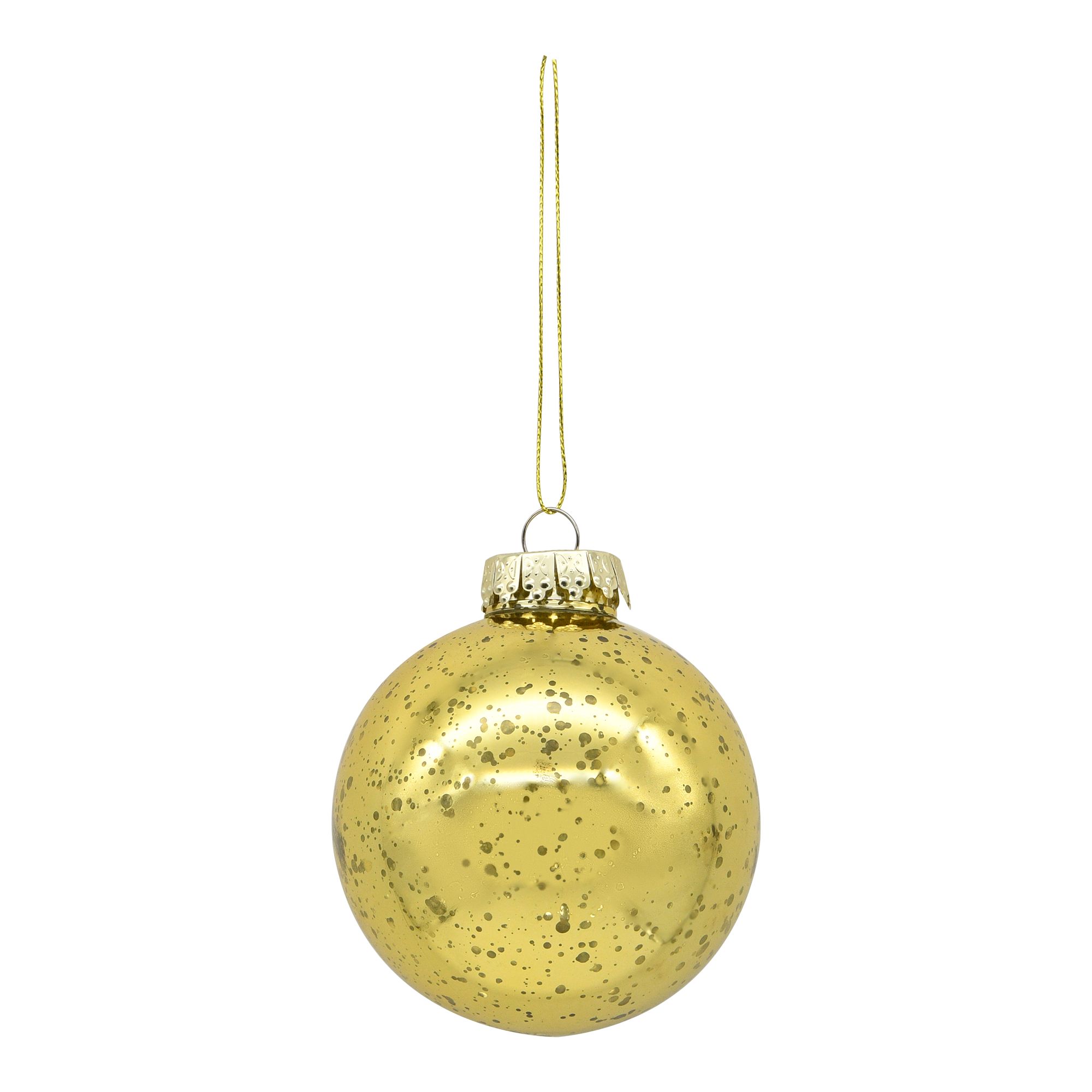 Plastic Round Bauble (D) 80mm - Gold