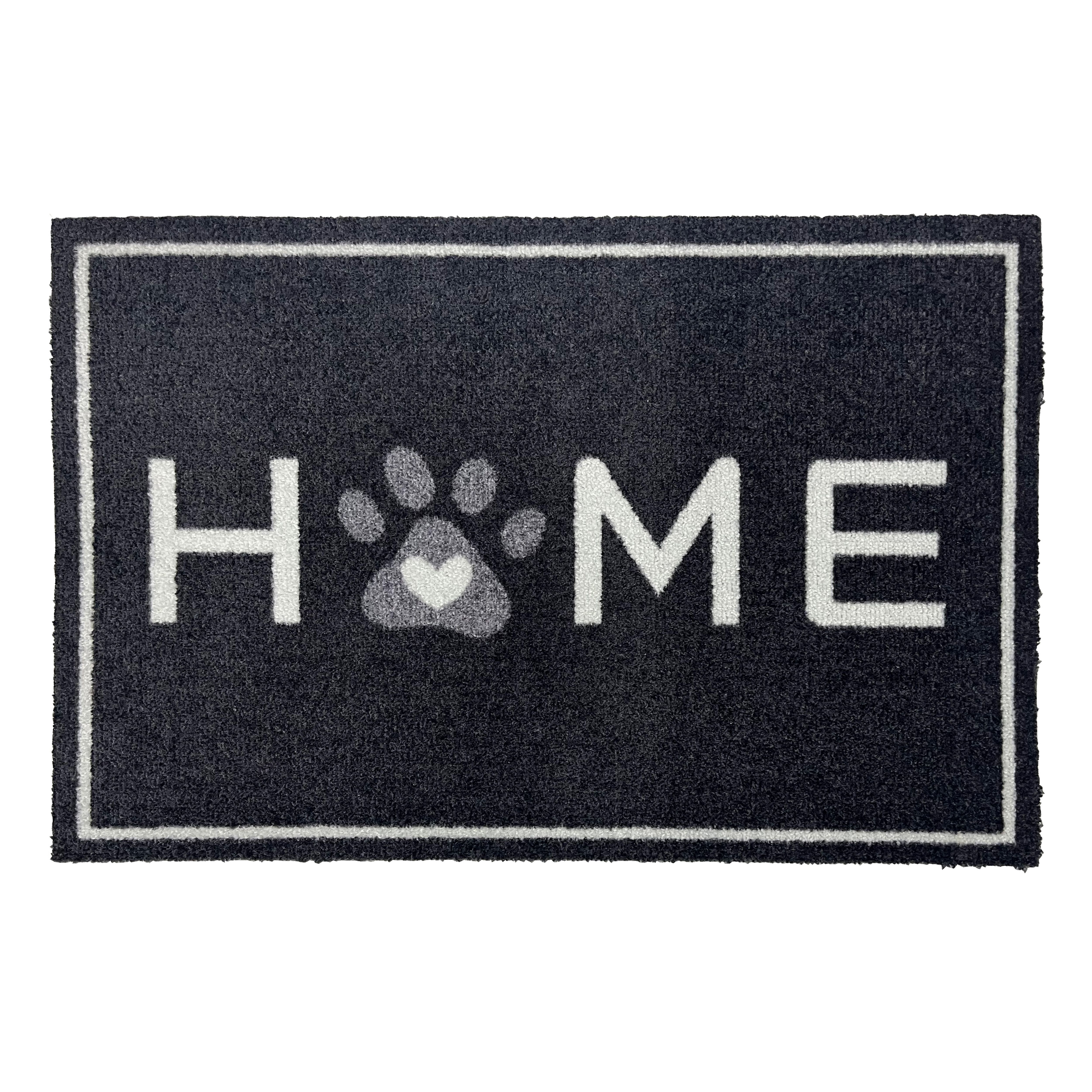 Plaza Grey Home Paw Door mat, 75cm x 50cm