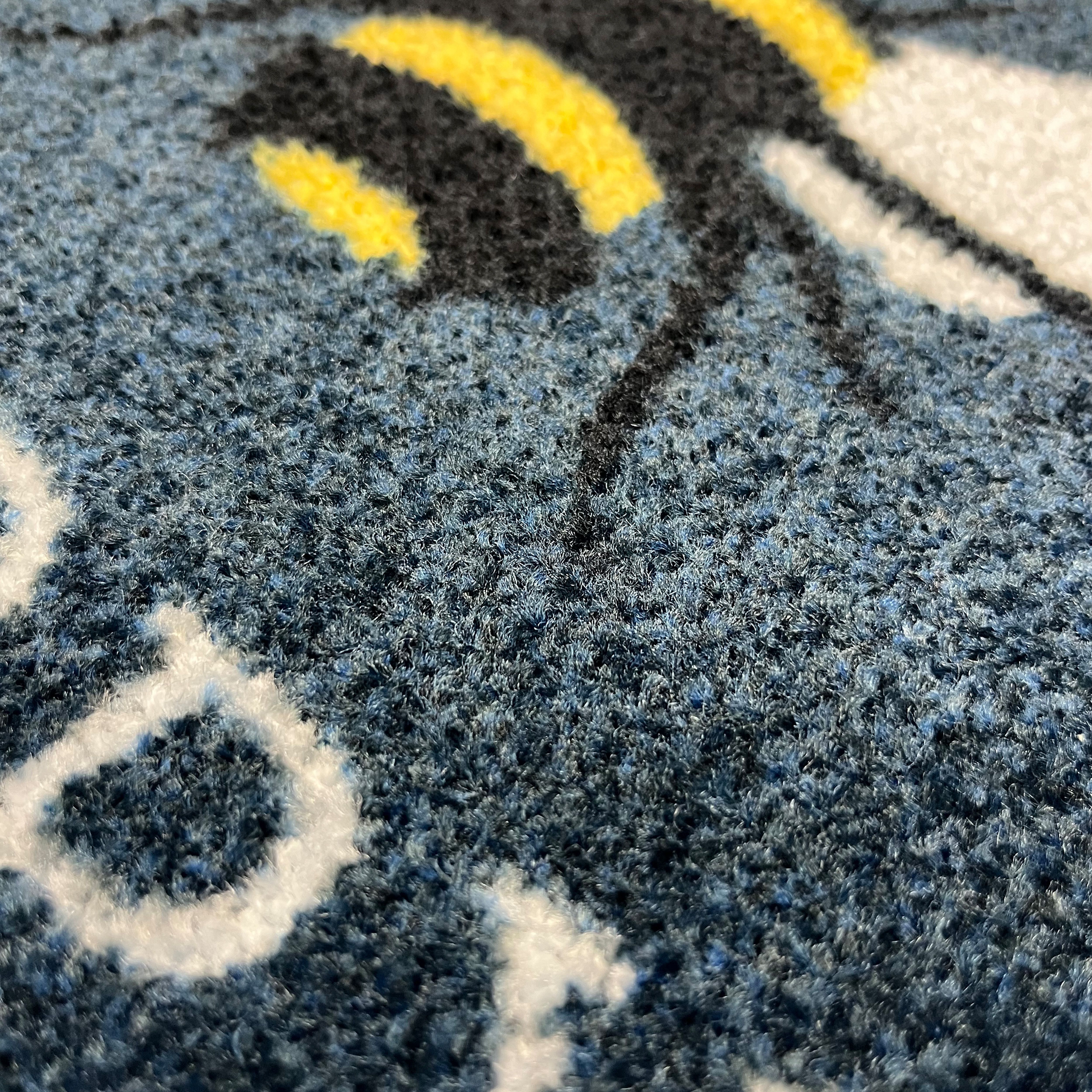 Plaza Navy Blue Bee Happy Door mat, 75cm x 50cm