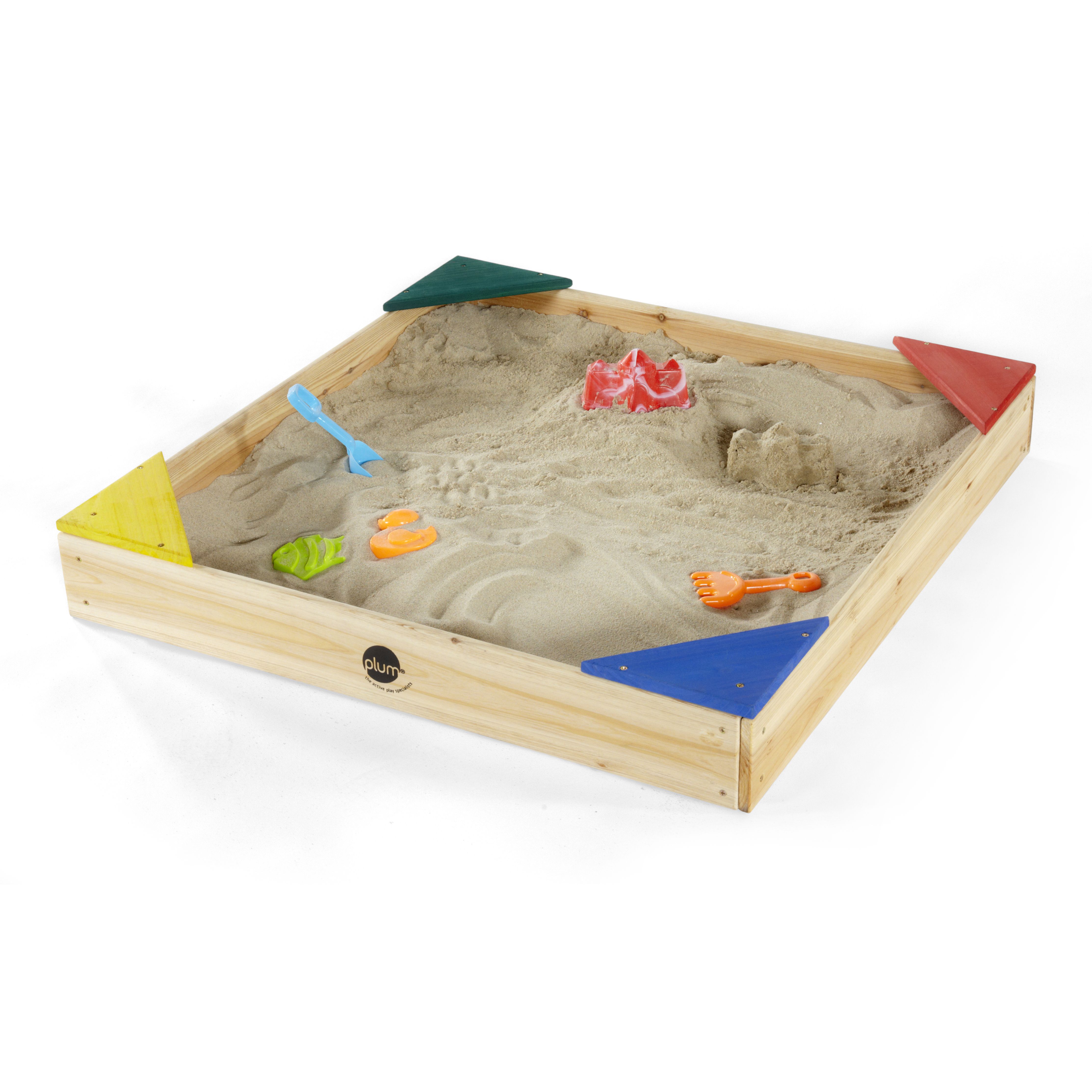 Plum Junior Wooden Square Sand pit, Pack of 1 at B&Q