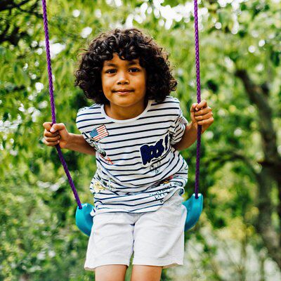 Plum Outdoor Steel Purple & Teal Double swing set