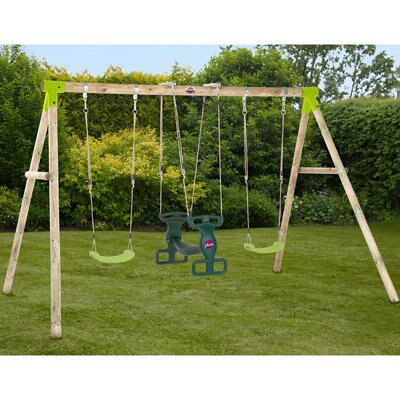 Plum Vervet Timber Natural Swing set