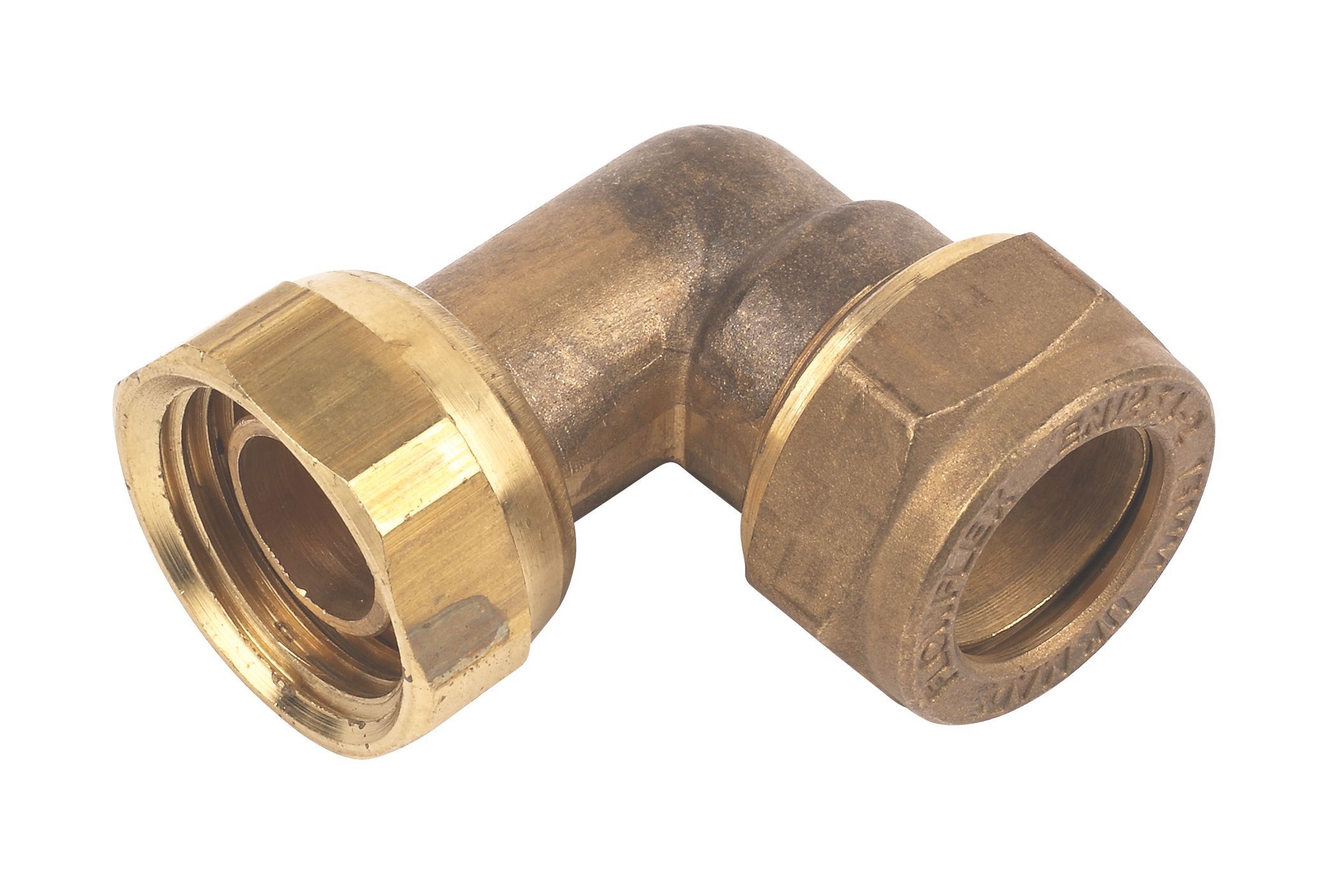 Plumbsure Bent Compression Tap connector 15mm x 0.5" (L)47.5mm | DIY at B&Q