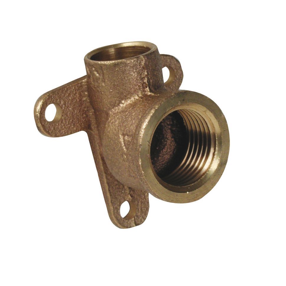 Plumbsure Compression 90° Wallplate Pipe elbow (Dia)15mm 15mm | DIY at B&Q