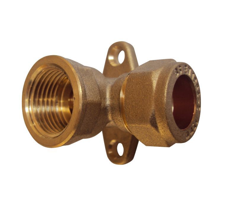 Plumbsure Compression Wallplate Pipe elbow (Dia)15mm