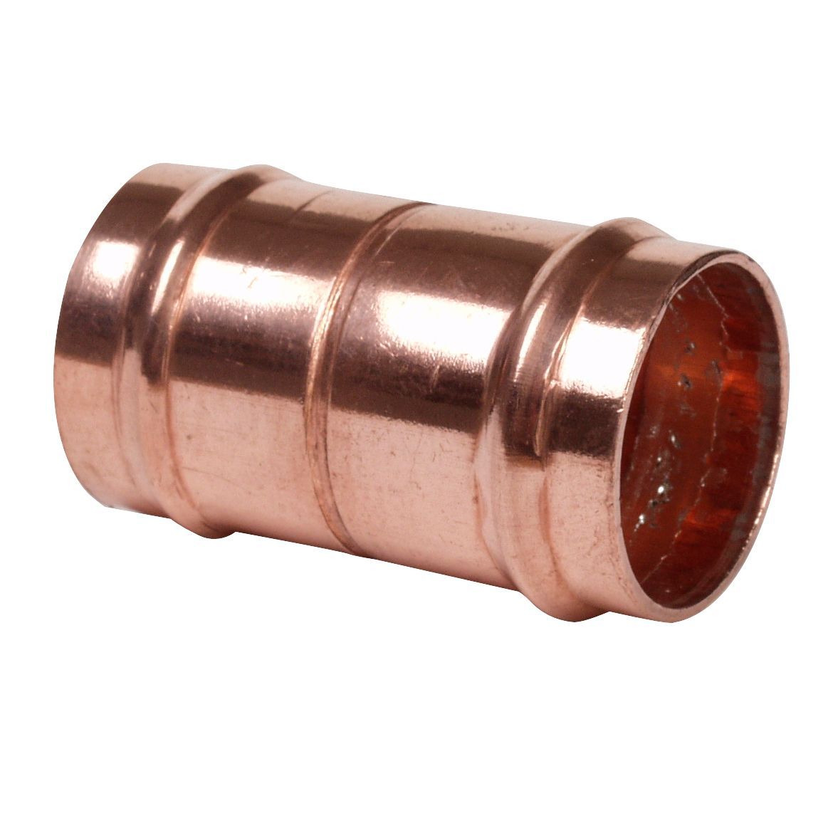 Plumbsure Copper Straight Coupler (Dia)15mm, Pack of 2