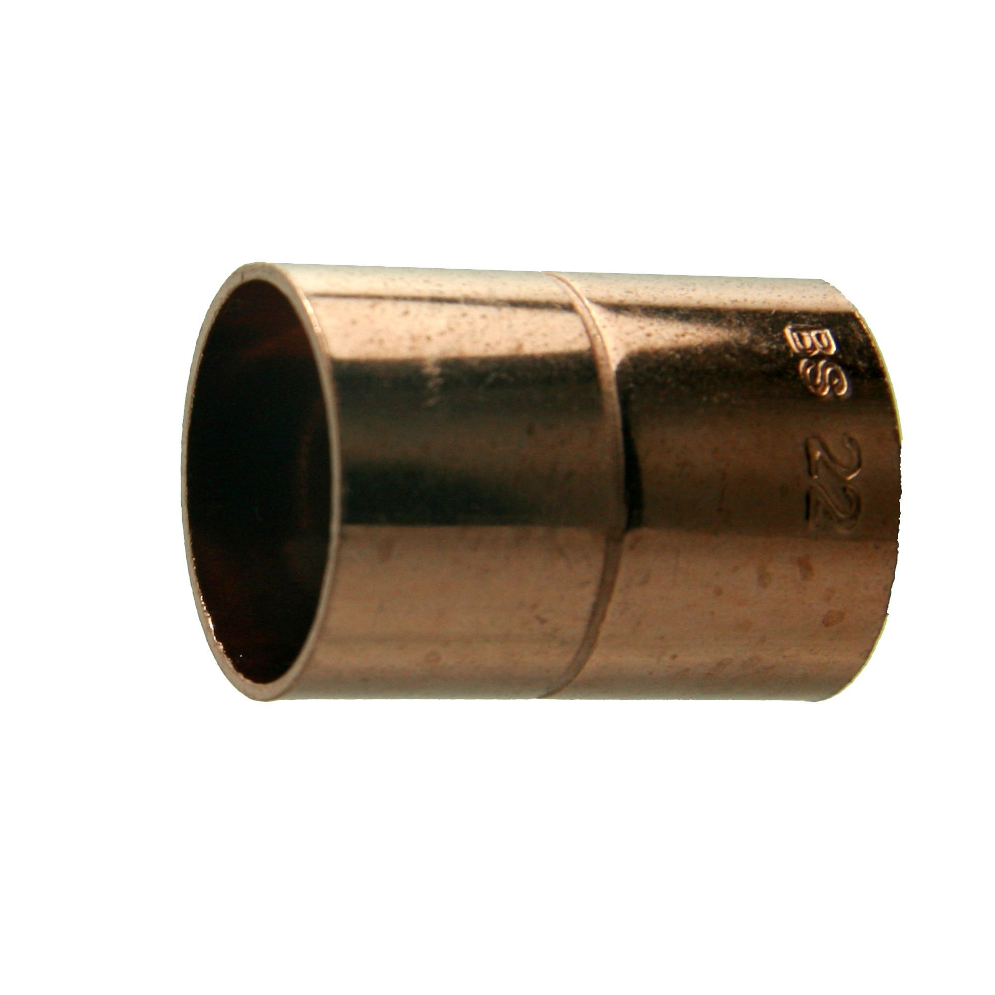 Plumbsure Copper Straight Coupler (Dia)22mm, Pack of 10