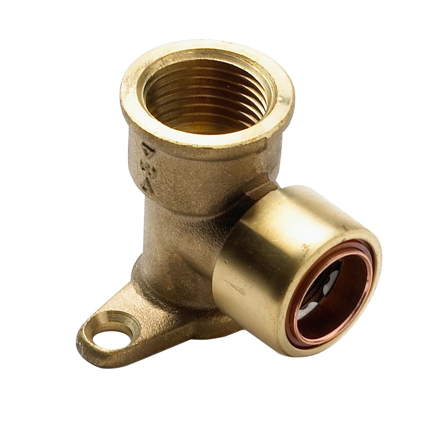 Plumbsure Push-fit 90° Wallplate Pipe elbow (Dia)15mm (Dia)12.7mm 15mm ...