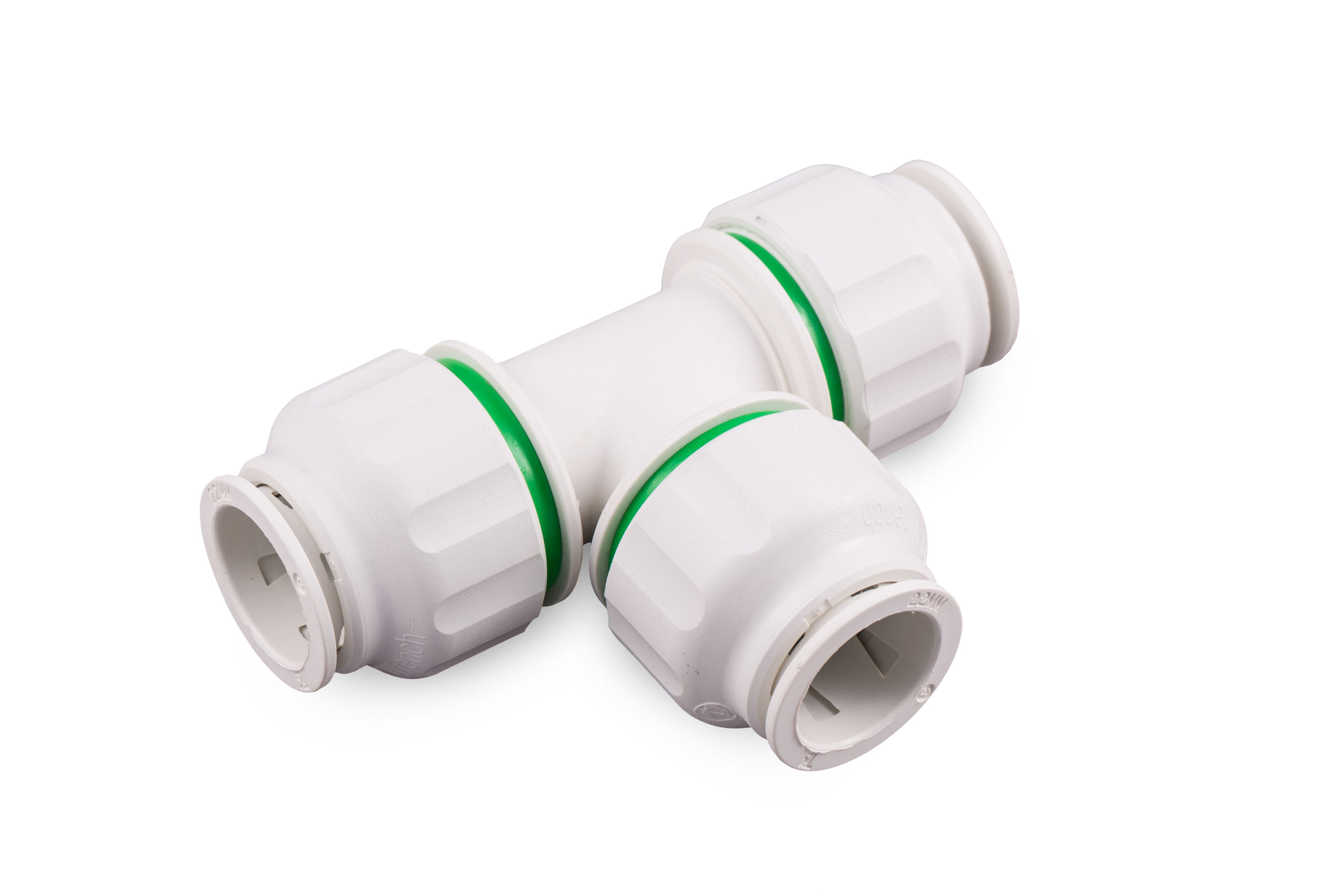 Plumbsure White Push-fit Pipe tee (Dia)15mm, Pack of 5 | DIY at B&Q