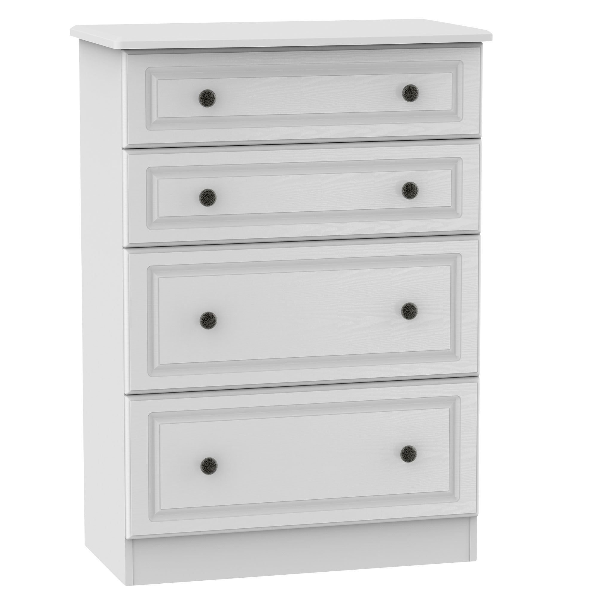 Polar Textured White 4 Drawer Ready assembled Chest of drawers (H ...