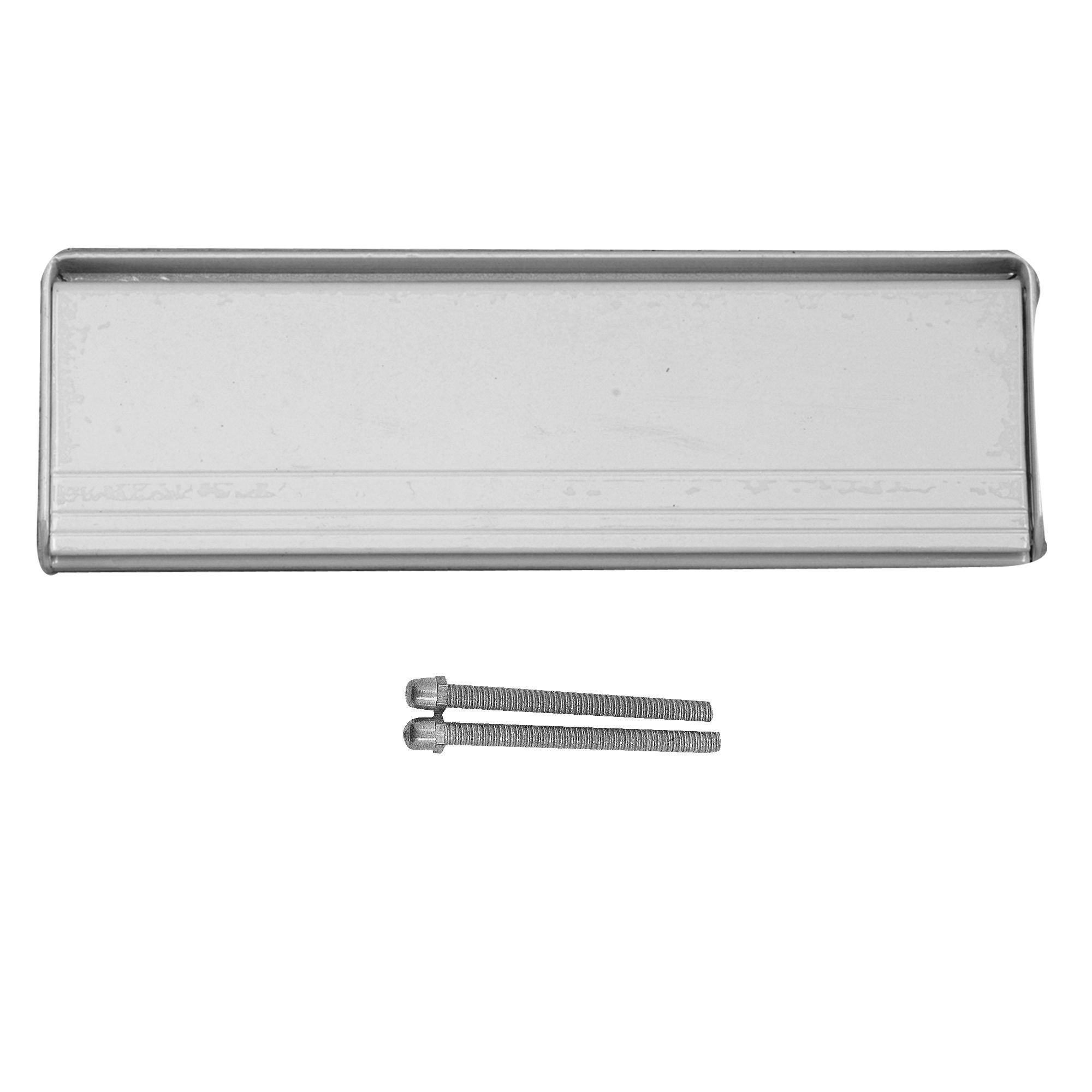 Polished Silver effect Metal Letter plate, (H)80mm (W)280mm | DIY at B&Q