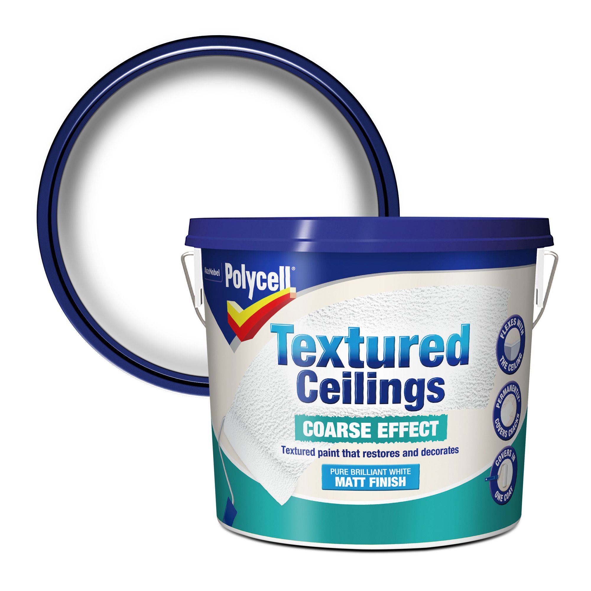 Buy Polycell Coarse White Matt Wall & ceiling Special effect paint ...