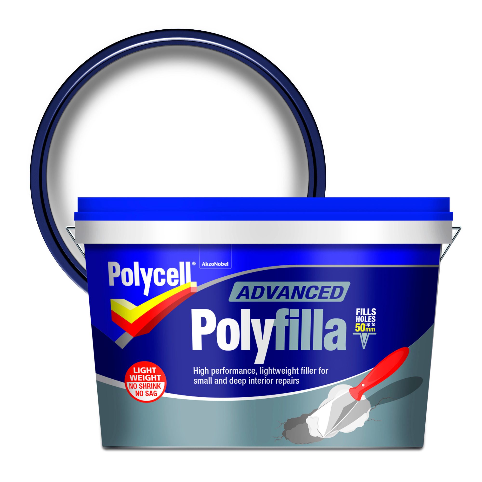 Polycell Lightweight White Ready mixed Filler, 2kg | DIY at B&Q
