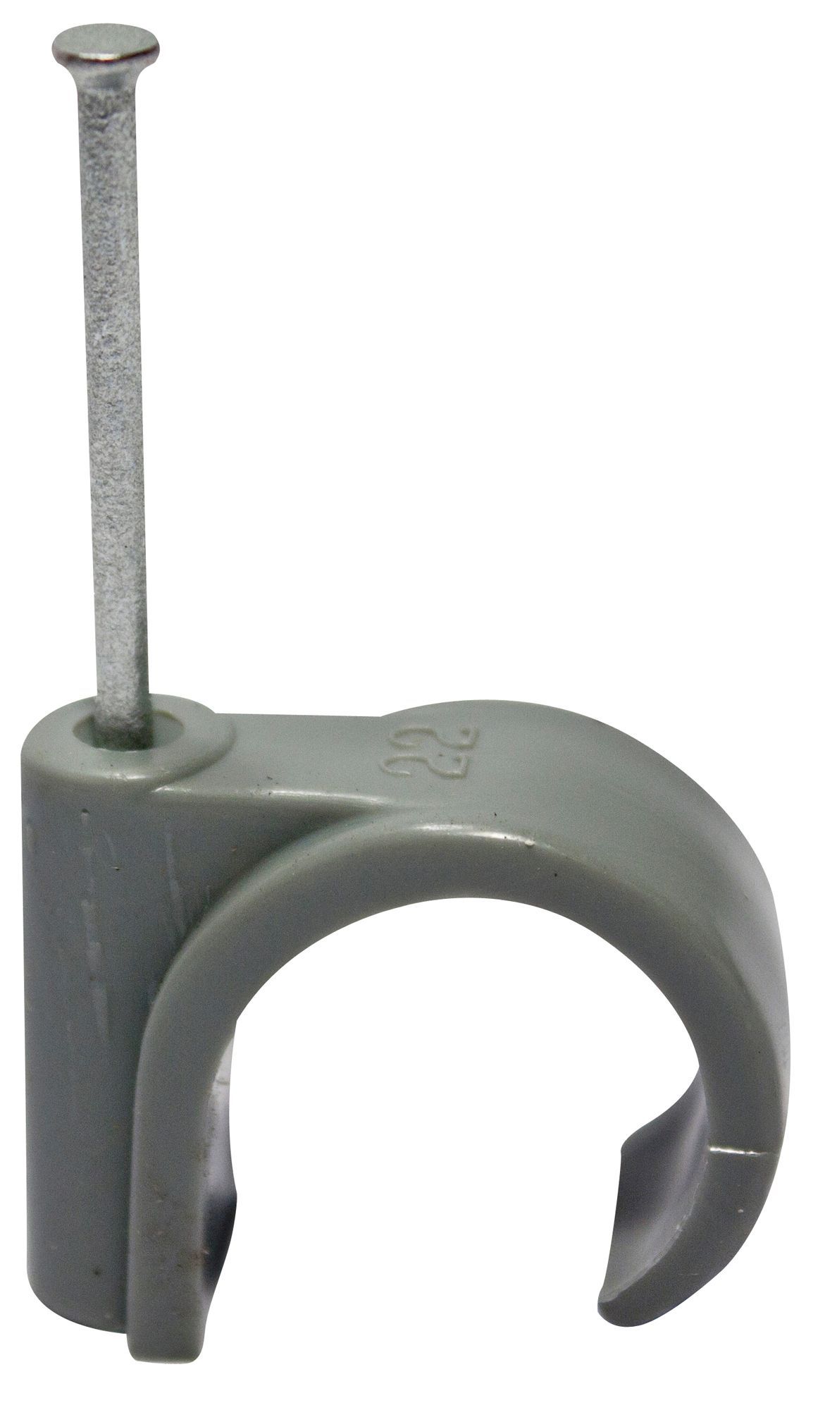 PolyPlumb Grey Metal & plastic Pipe clip PB2222V2 (Dia)22mm, Pack of 15