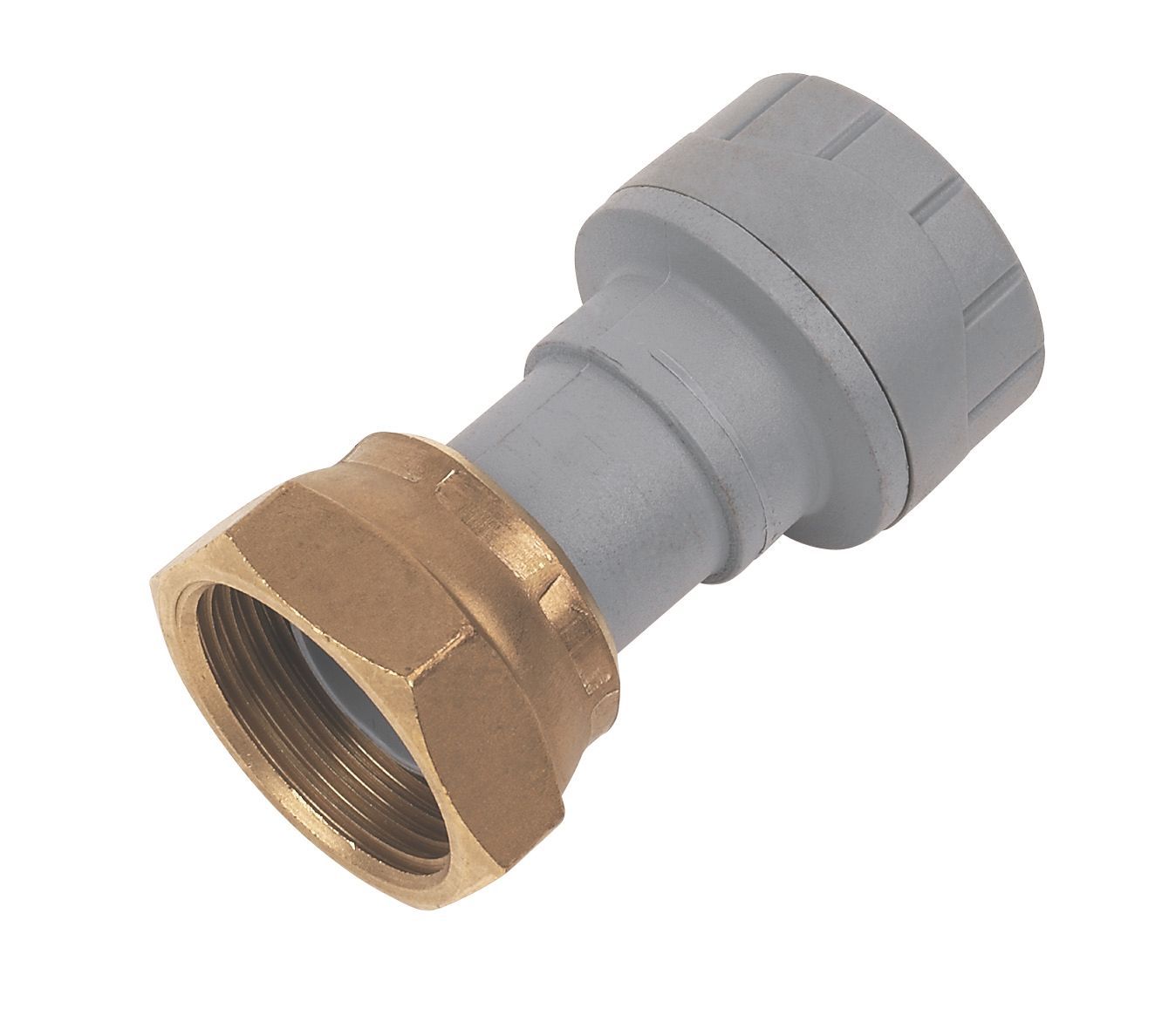 PolyPlumb Straight Push-fit Tap connector 15mm x 0.5" | DIY at B&Q