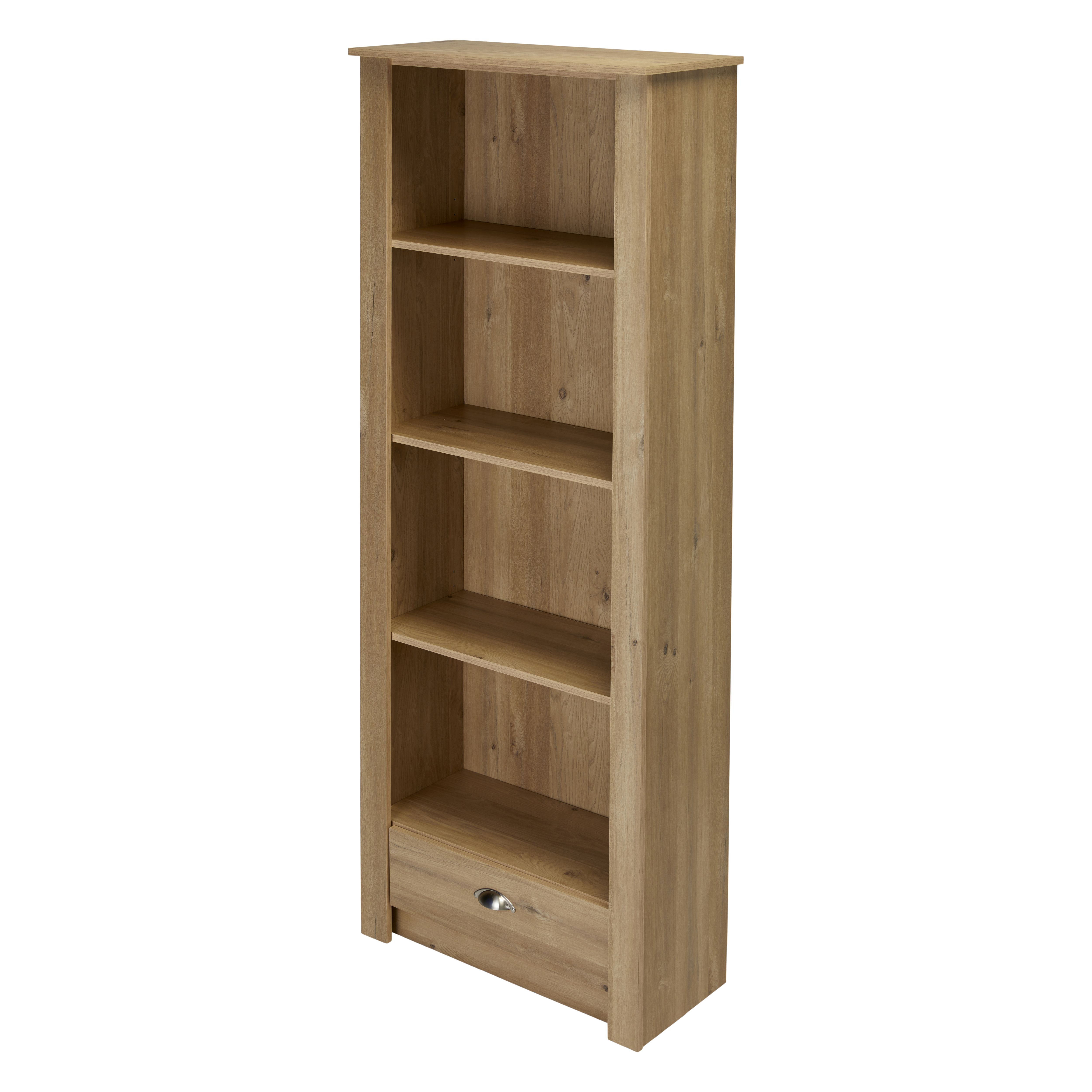 Porthchapel Matt oak effect 1 compartment 3 Shelf Freestanding ...