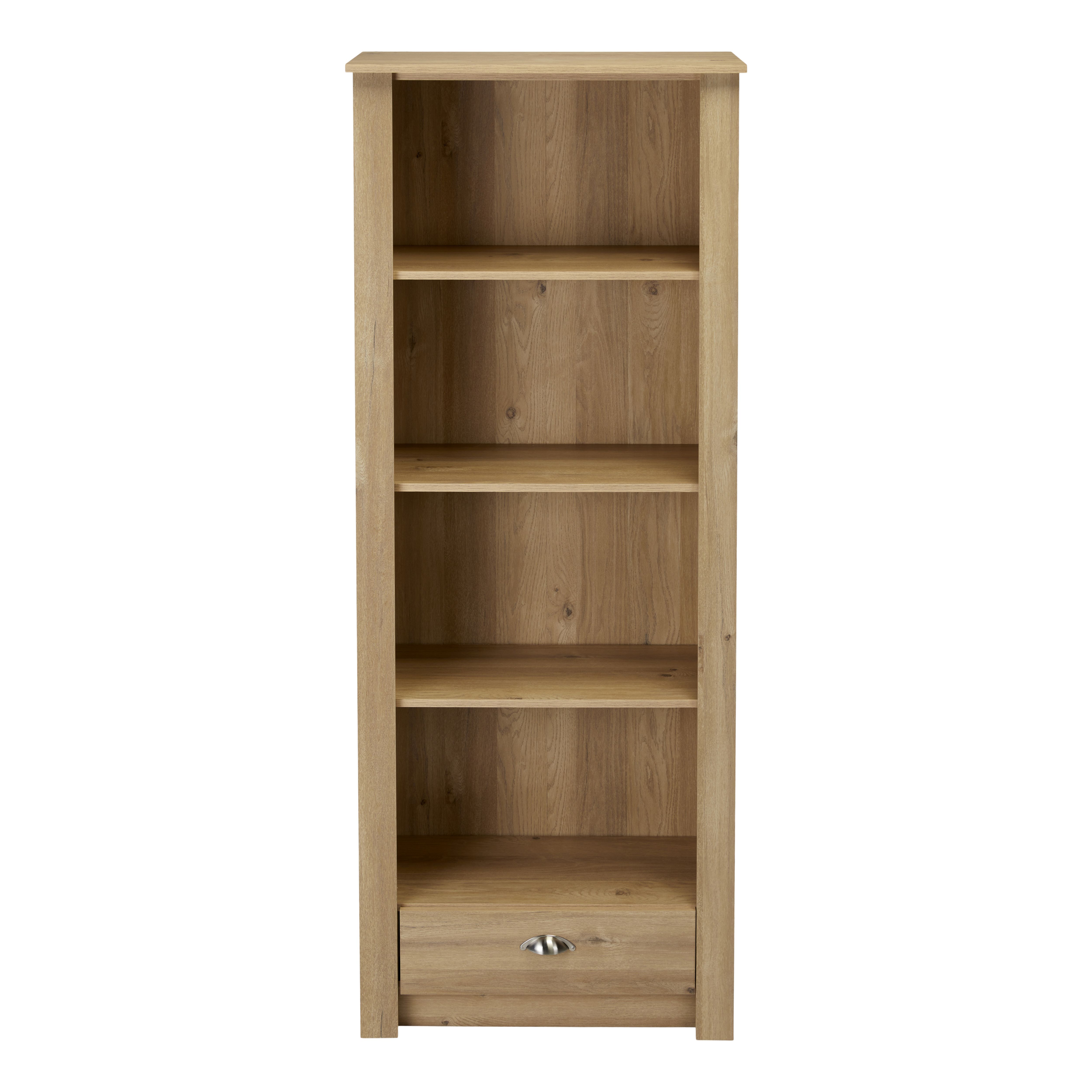 Porthchapel Matt oak effect 1 compartment 3 Shelf Freestanding ...