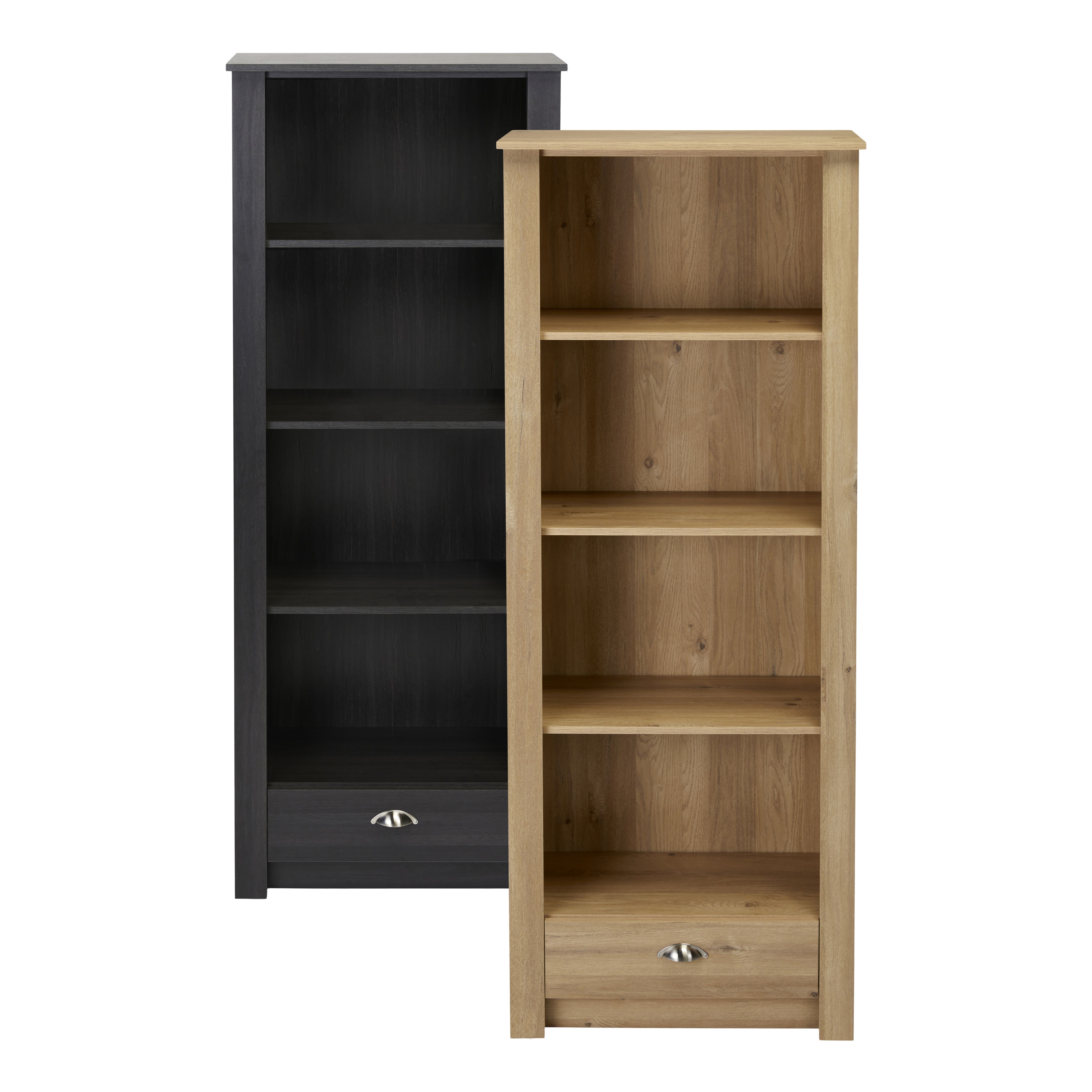 Porthchapel Matt oak effect 1 compartment 3 Shelf Freestanding ...