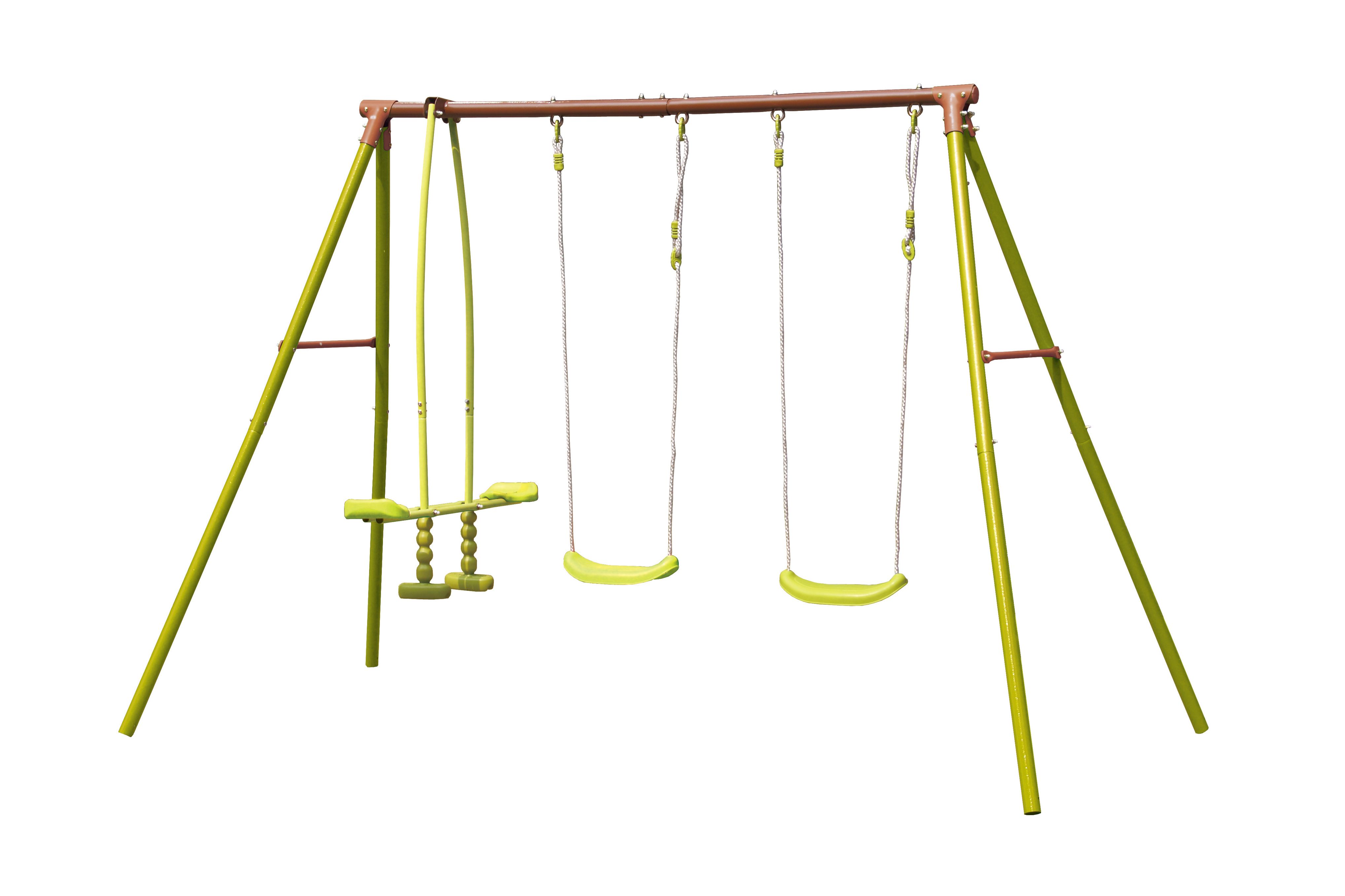 Portique Coffee & green Swing set | DIY at B&Q
